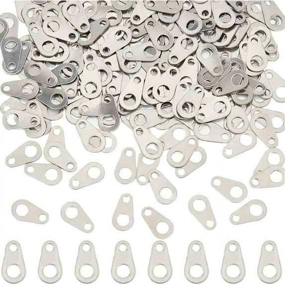 1 Box 200Pcs Stainless Steel Chain Tabs Oval Chain Extender Connectors ...