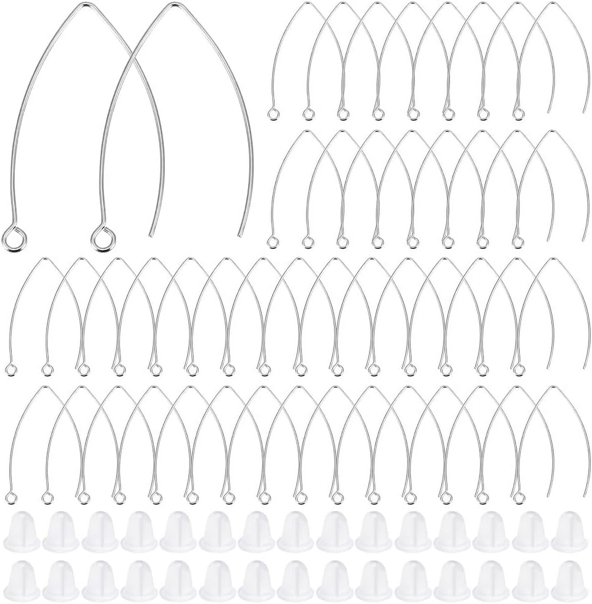 1 Box 200Pcs V Shape Earring Hooks Stainless Steel 19 Gauge Drop ...