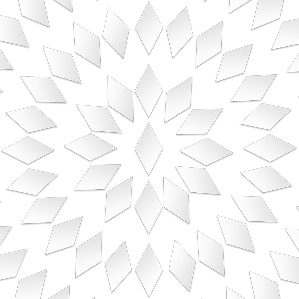 1 Box 200pcs 1x0.5in Small Mirror Tiles Bulk Plastic Mirror Sticker ...