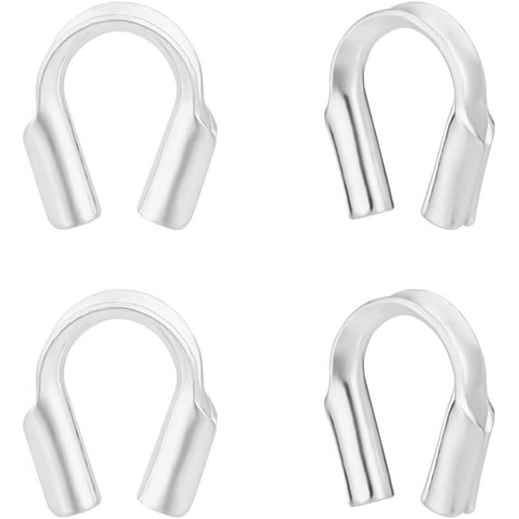 1 Box 20Pcs 0.6mm Hole U Shape Wire Guard 925 Sterling Silver Cable ...