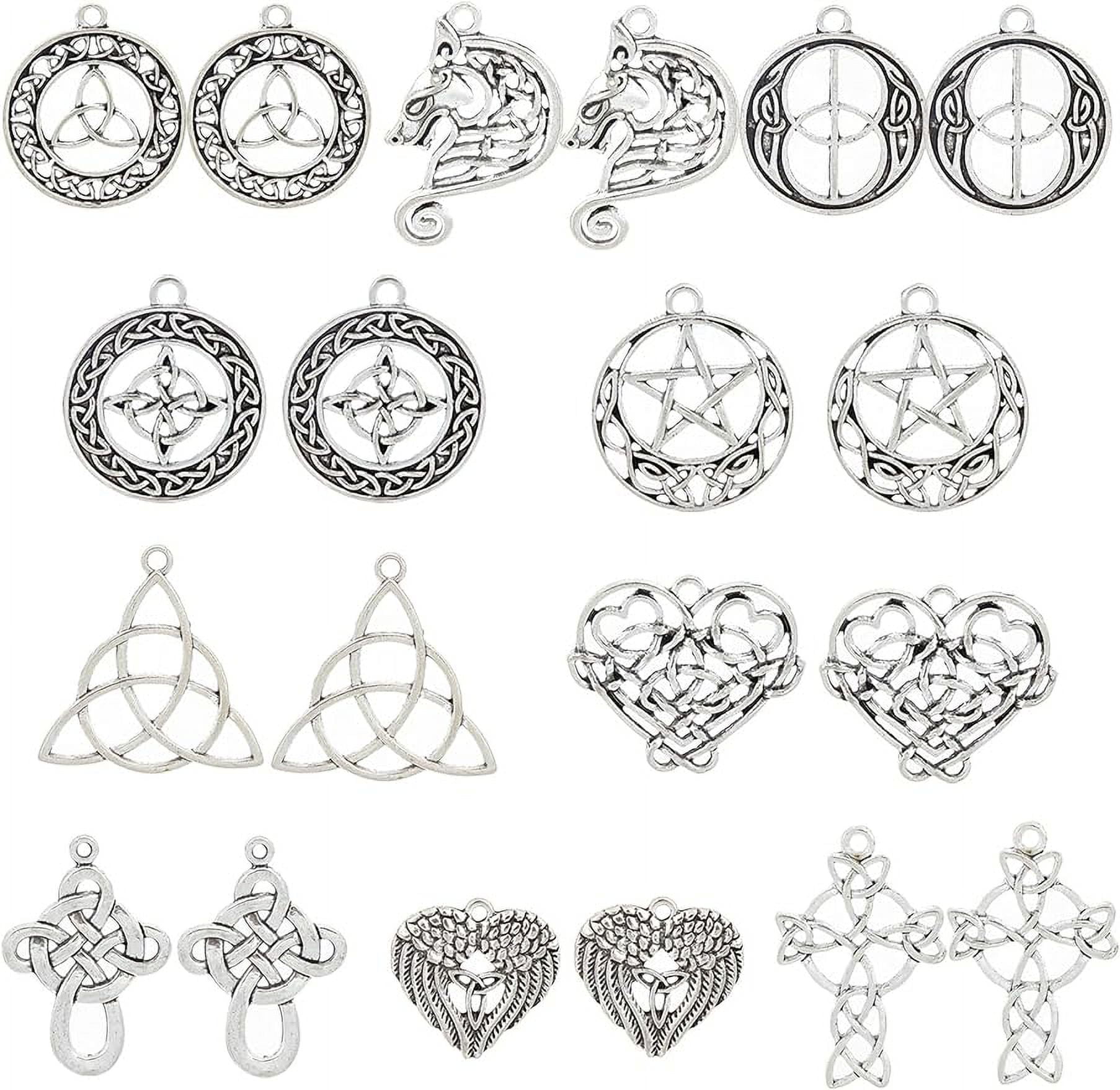 1 Box 20Pcs 10 Style Celtic Knot Charm Celtic Charms Traditional Irish Charms Bulk Trinity Knot ...