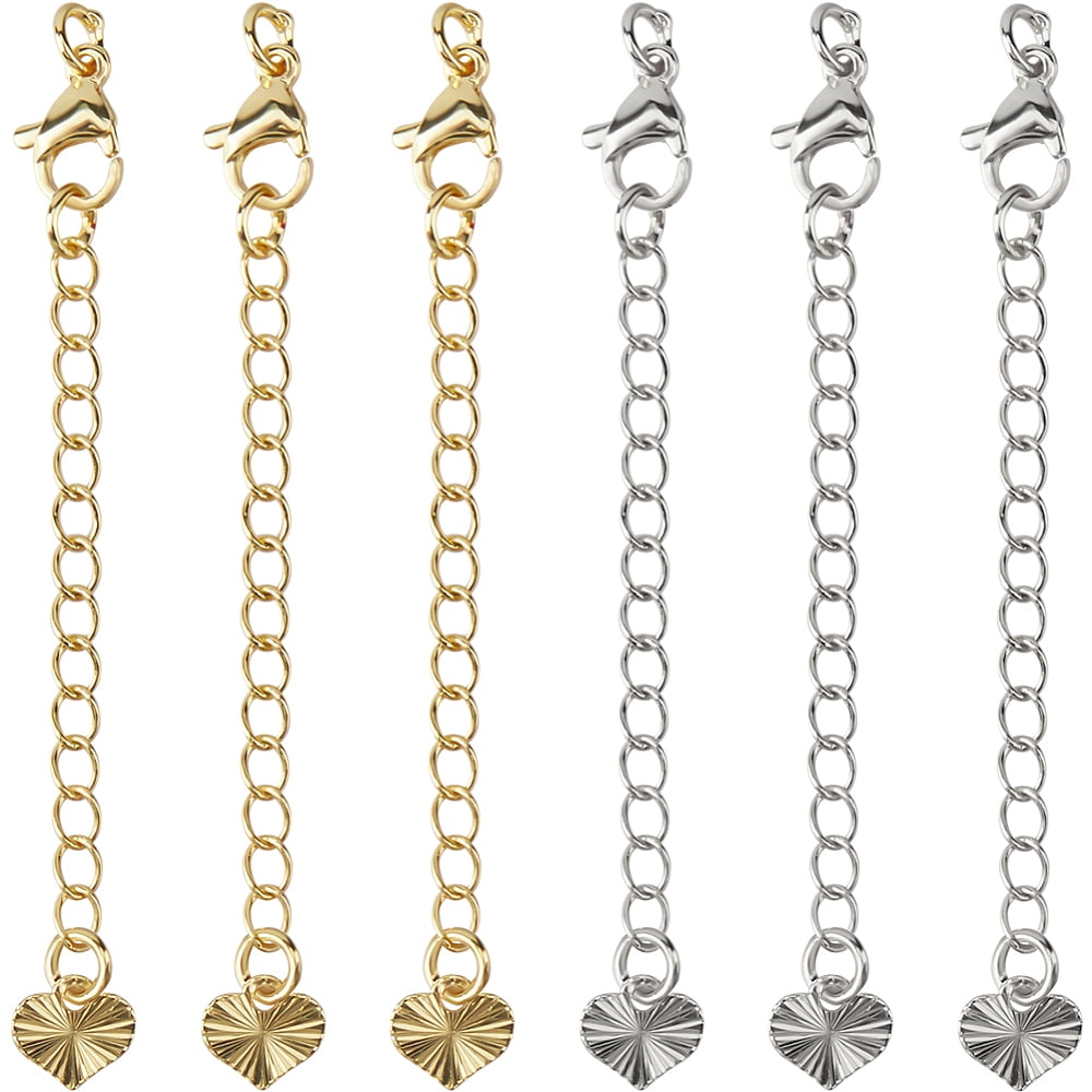 1 Box 20Pcs 2 Colors Long-Lasting Plated Brass Curb Chain Extender End ...