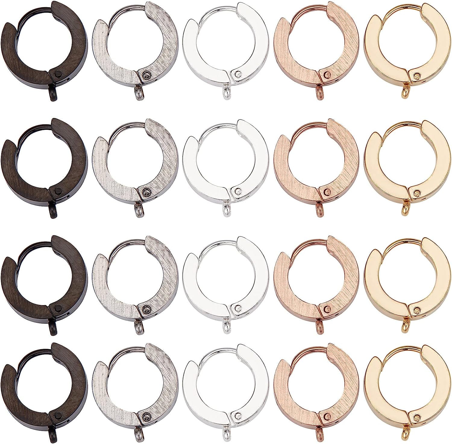 1 Box 20Pcs 5 Colors Leverback Earring Hooks Gold Huggie Earrings ...