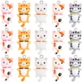 1 Box 20Pcs 5 Colors Resin Pendants with Platinum Iron Finding Cat ...