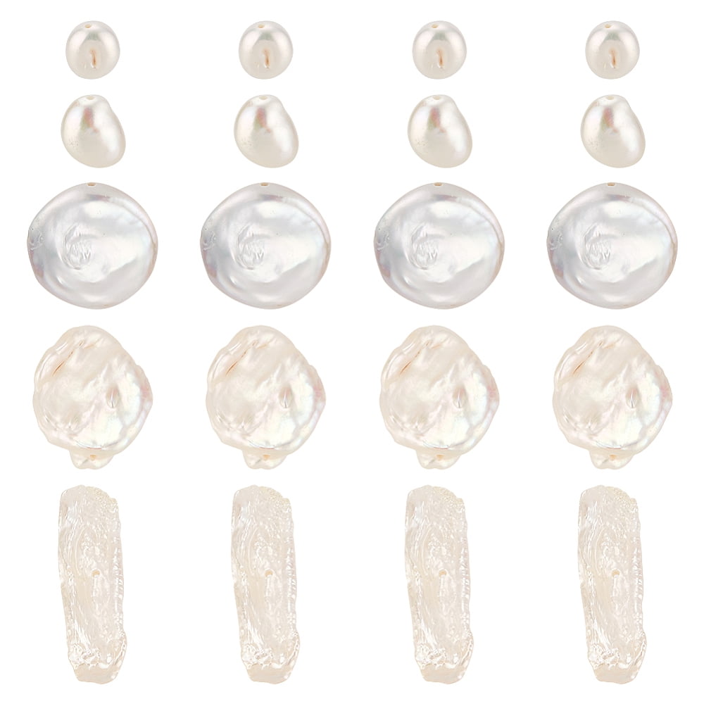 1 Box 20Pcs 5 Style Baroque Natural Keshi Pearl Beads Mixed Shapes ...