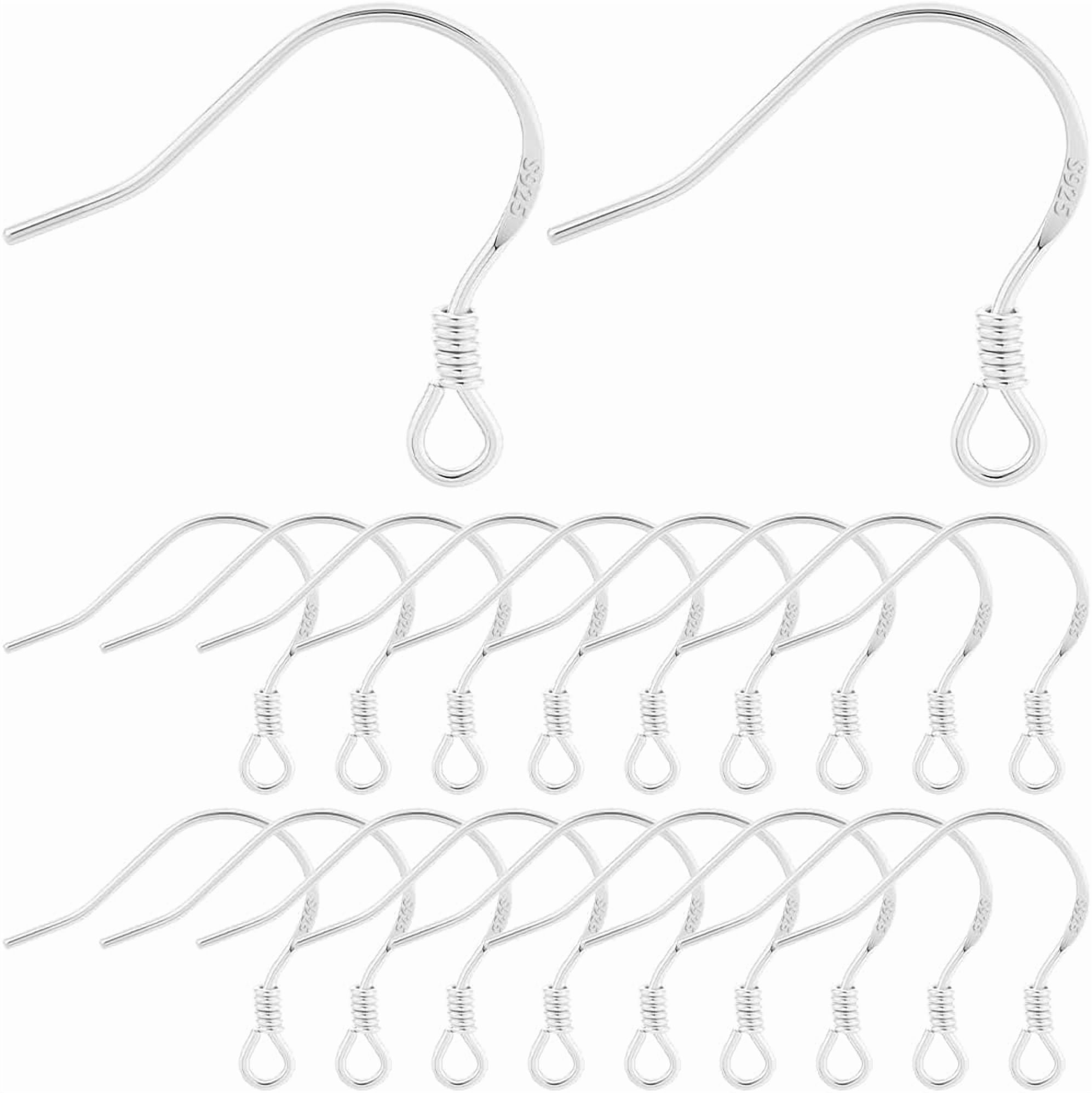 1 Box 20Pcs 925 Sterling Silver Earring Hooks Fish French Wire Earring ...