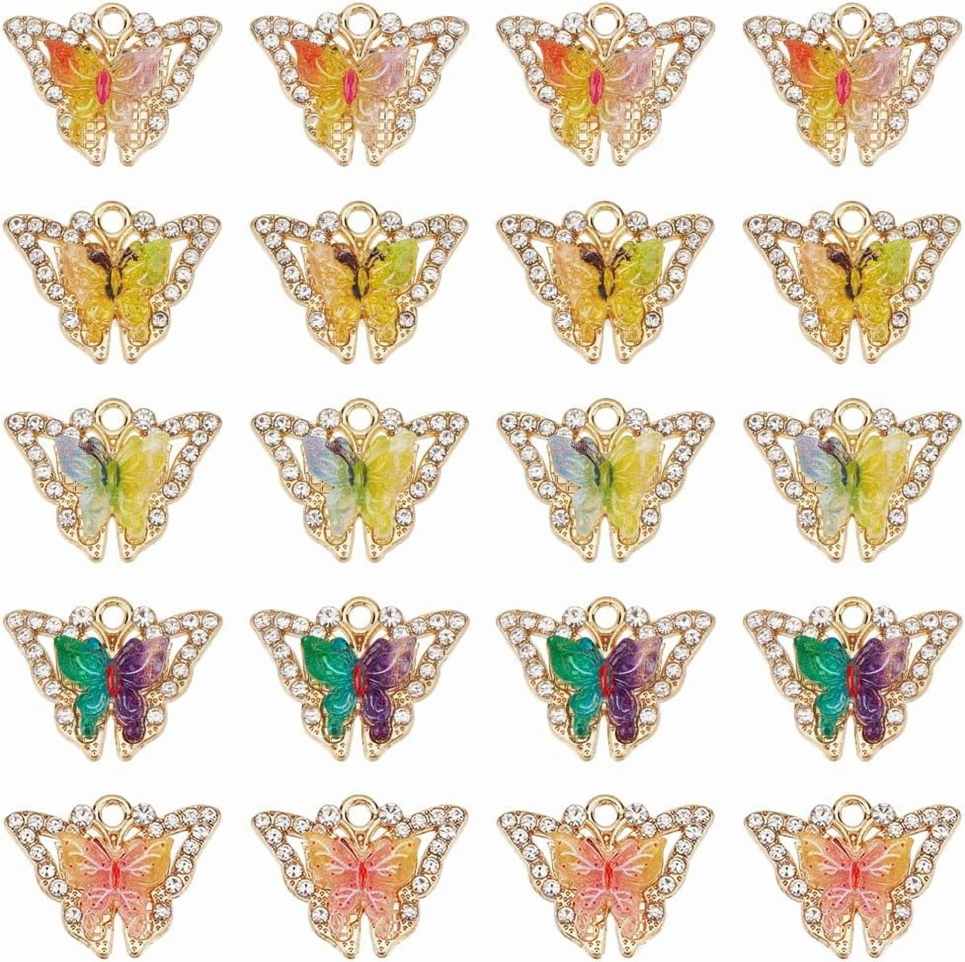 1 Box 20Pcs Alloy Butterfly Charms Butterflies Charms Small Metal ...