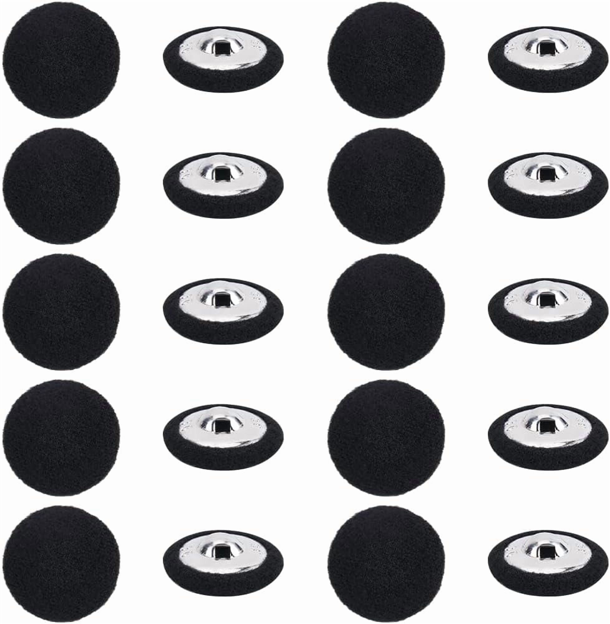 1 Box 20Pcs Black Velvet Buttons 0.91"(23mm) Round Fabric Covered ...
