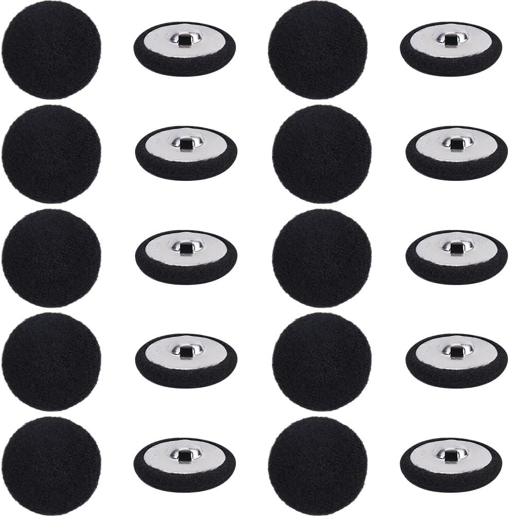 1 Box 20Pcs Black Velvet Buttons 1.1"(28mm) Round Fabric Covered Velvet ...