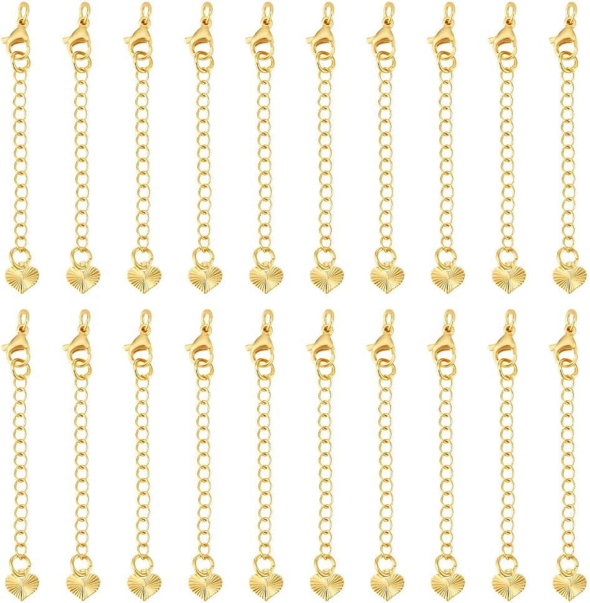 1 Box 20Pcs Bracelet Chain Extender 18K Gold Plated Jewelry Extender ...