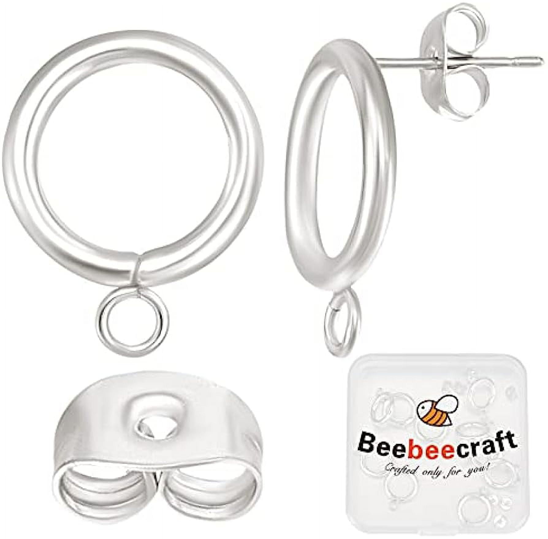 1 Box 20Pcs Circle Stud Earring Findings 925 Sterling Silver Plated ...