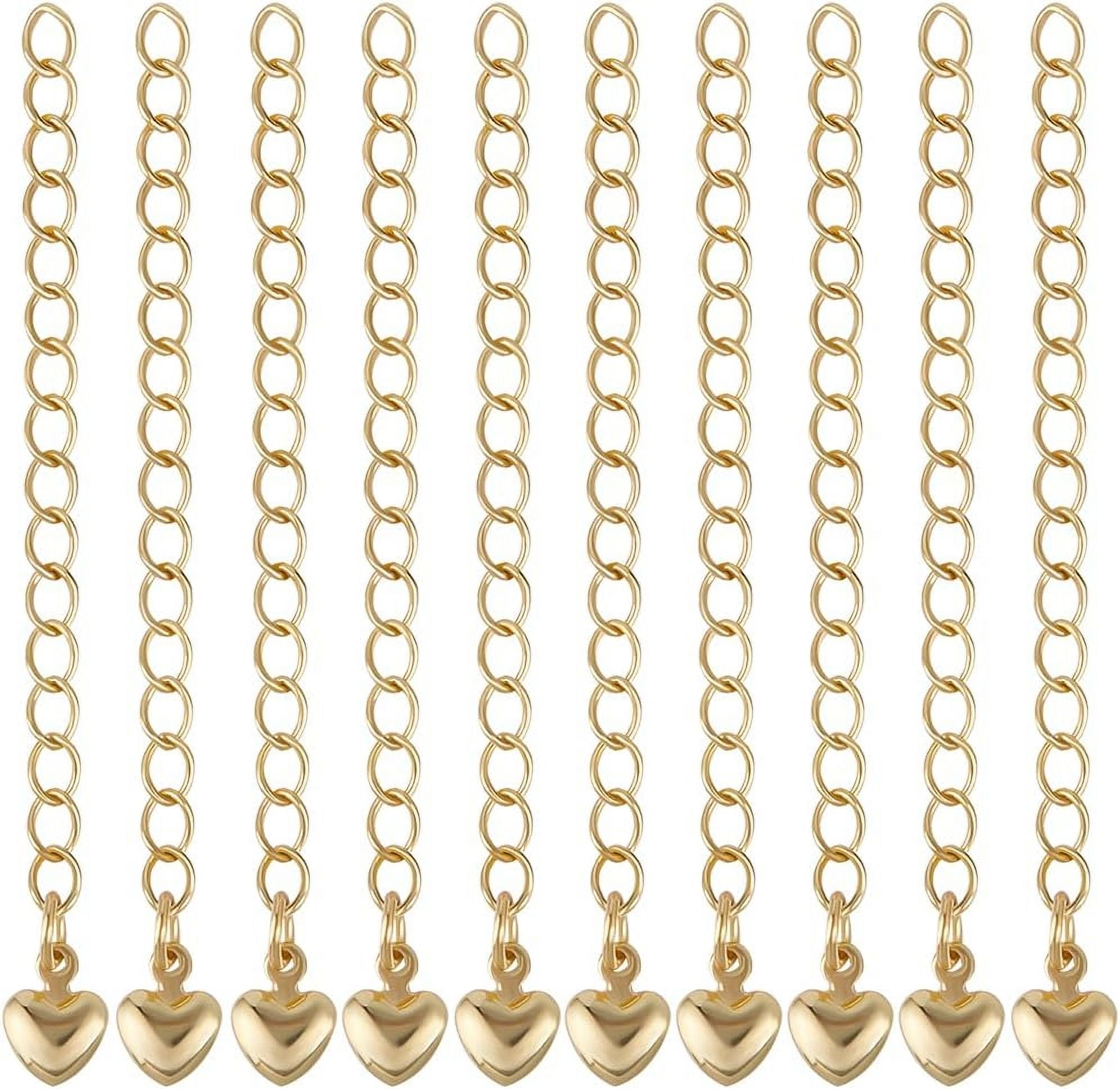 1 Box 20Pcs Extension Chain 18K Gold Plated Brass 55.5mm Curb Chain ...