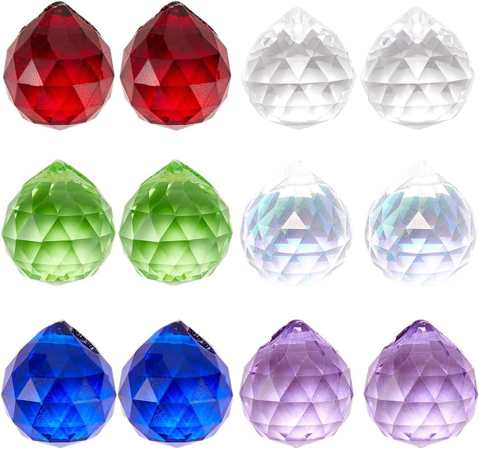 1 Box 20Pcs Glass Ball Prism Hanging Crystal Ball Prism 20mm Rainbow ...