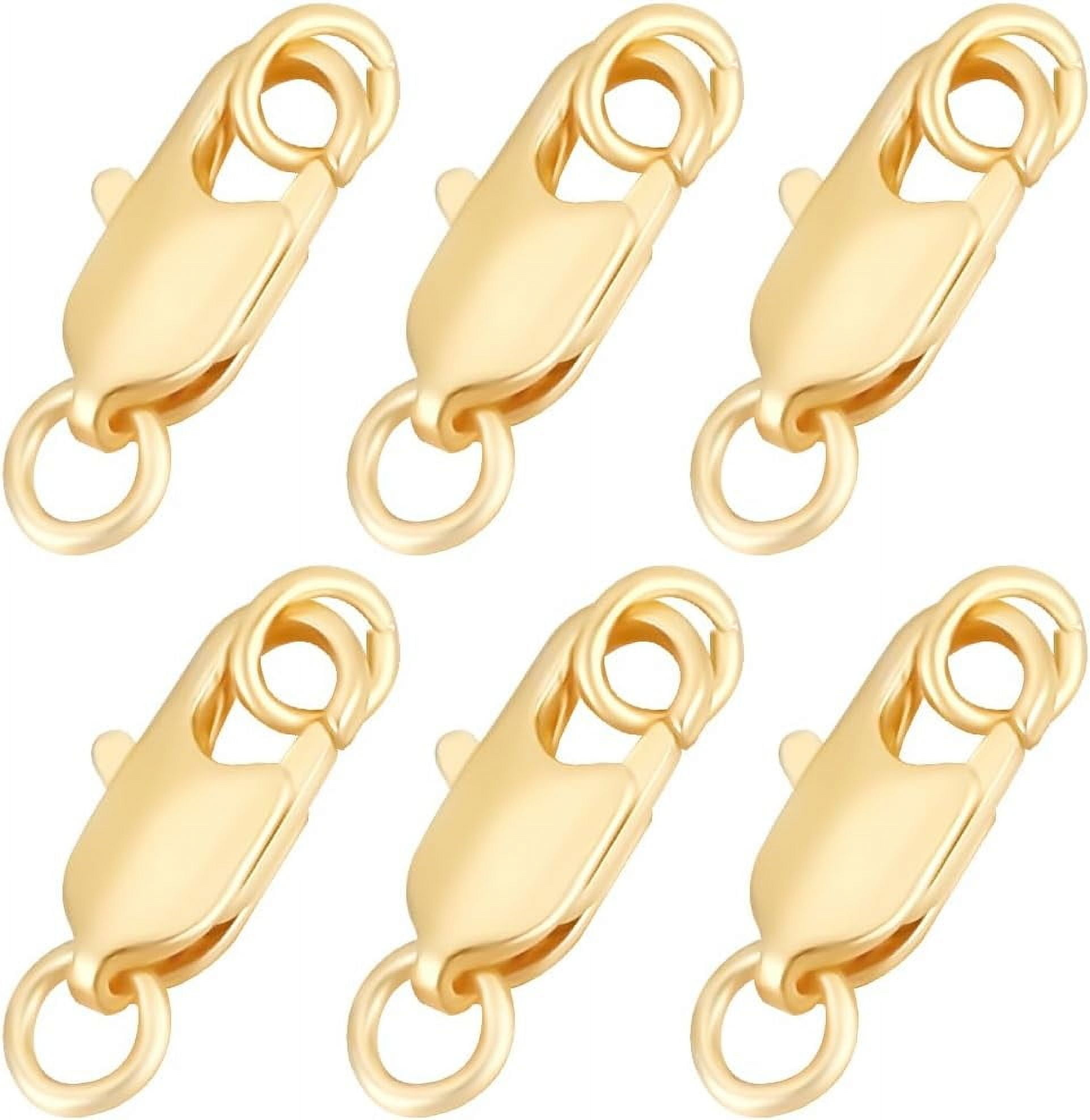 1 Box 20Pcs Gold Lobster Claw Clasps Real 18K Gold Plated Brass Small ...