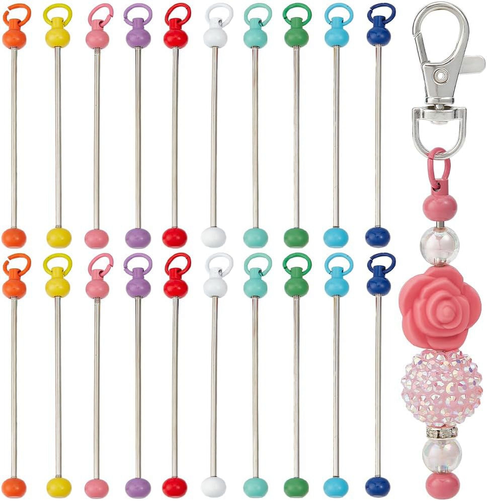 1 Box 20Pcs Keychain Bars Bulk Bead Keychain Iron Bar Beadable Keychain ...