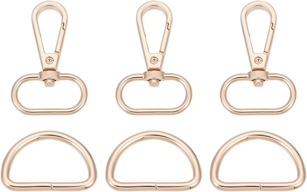 1 Box 20Pcs Metal Snap Hooks Swivel Trigger Snaps with D Rings Gold ...