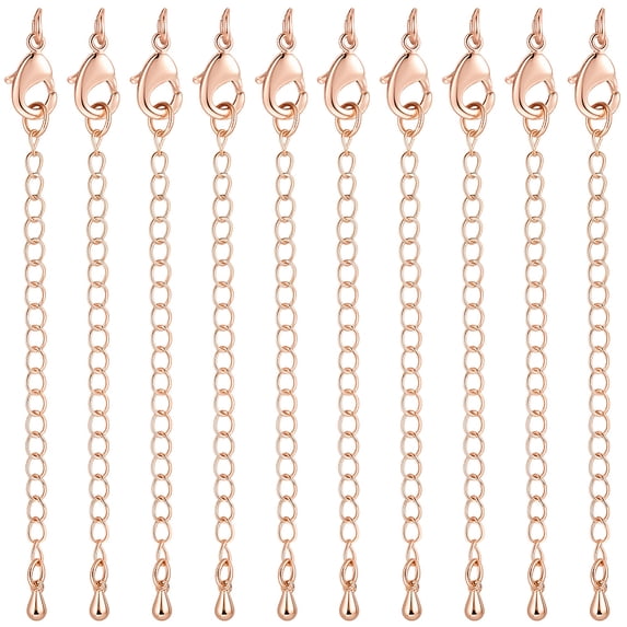 1 Box 20Pcs Necklace Extenders Clasps 65mm Rose Gold Color Bracelets ...