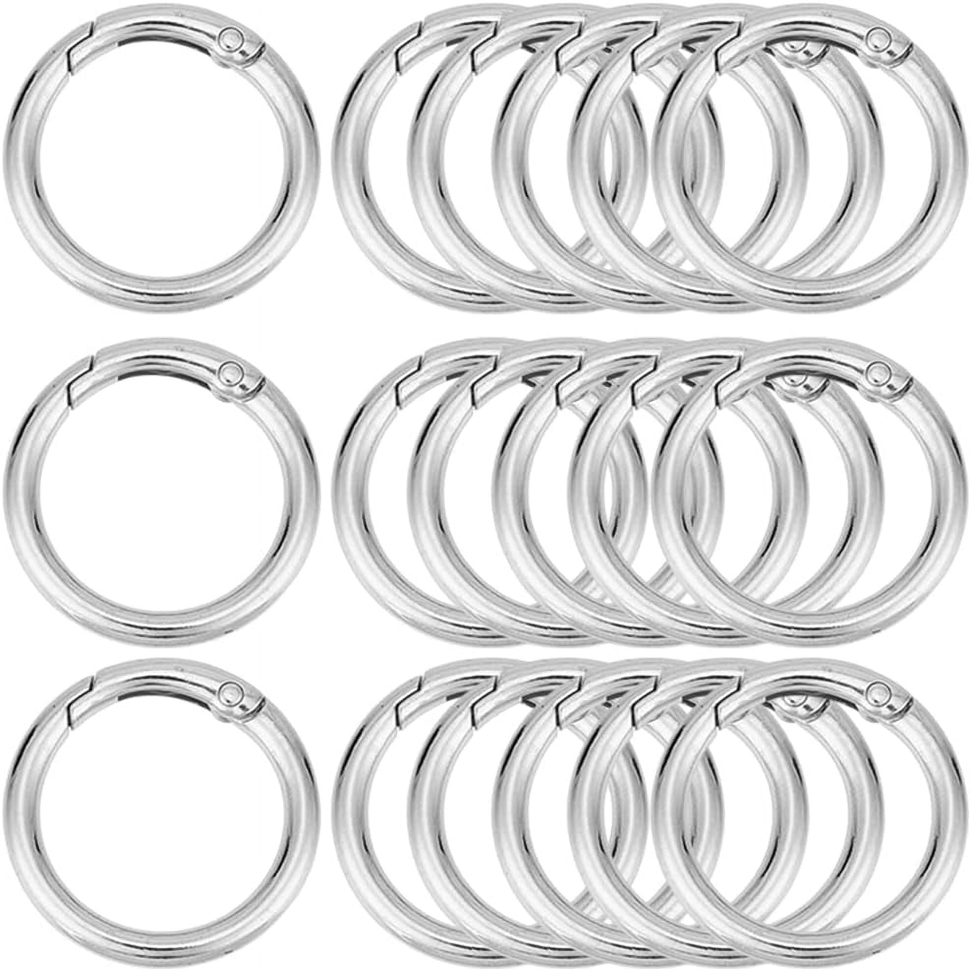 1 Box 20Pcs Round Clasp Clip O Rings Silver Circle Carabiner Clip Split ...