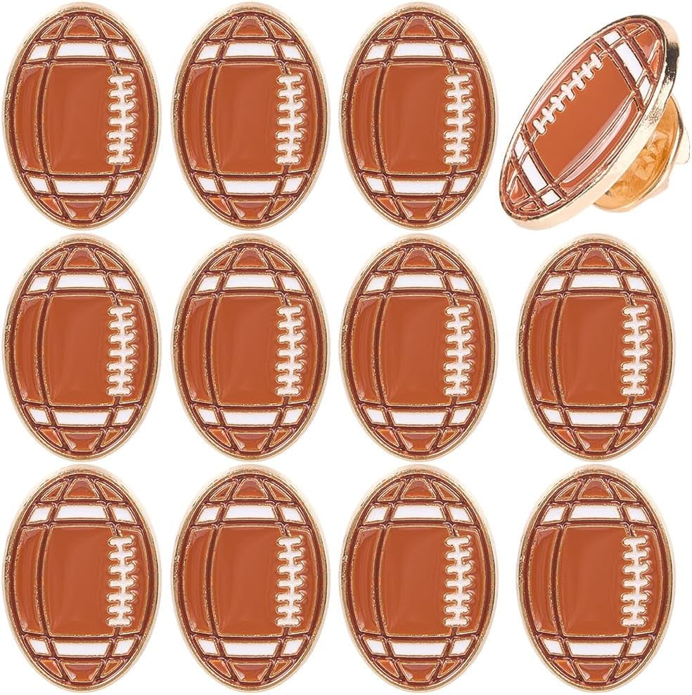 1 Box 20Pcs Rugby Brooch Sports Enamel Pins Gold Metal Alloy Sport Team ...