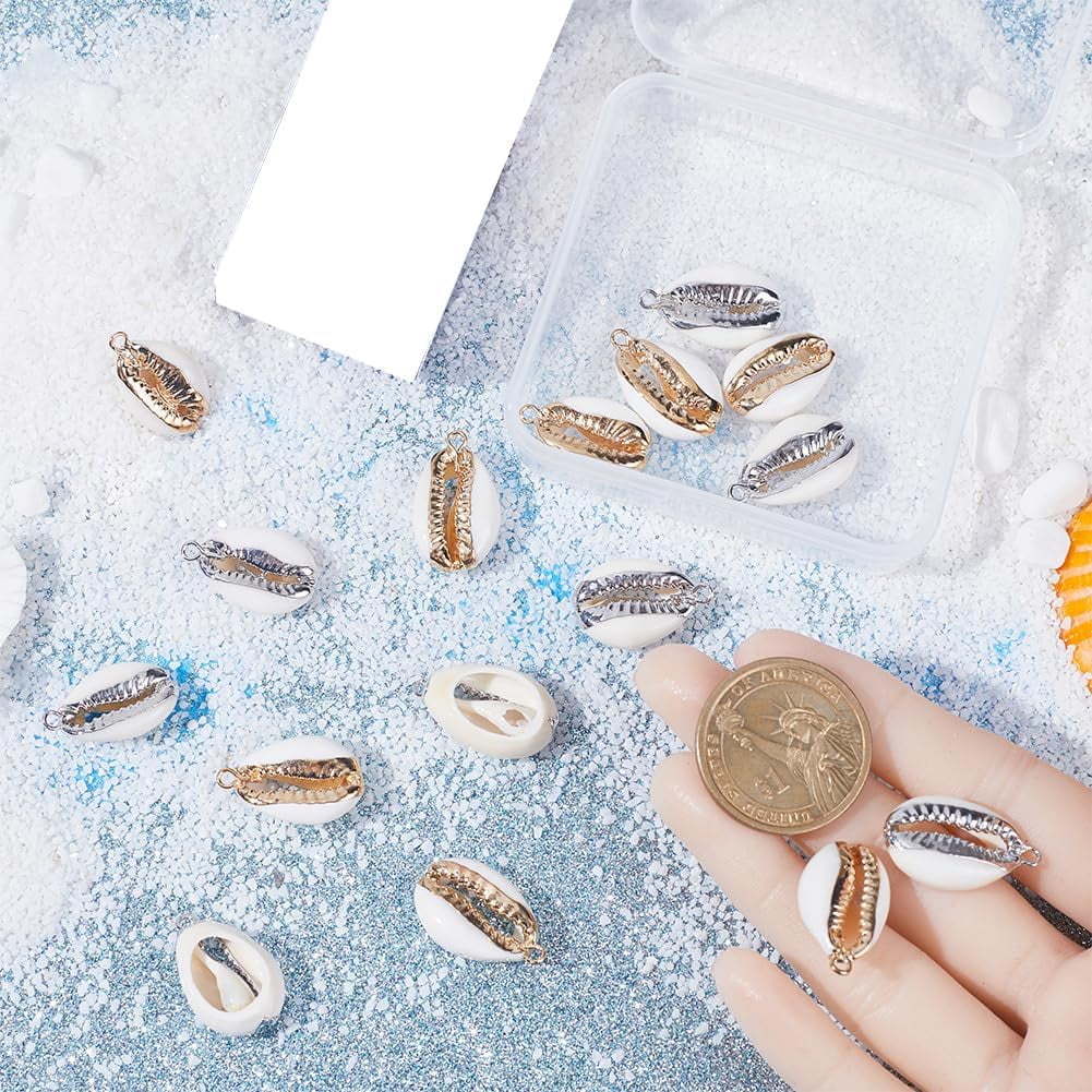 1 Box 20Pcs Seashell Charms Bulk Shell Charms Small Cowrie Shells ...