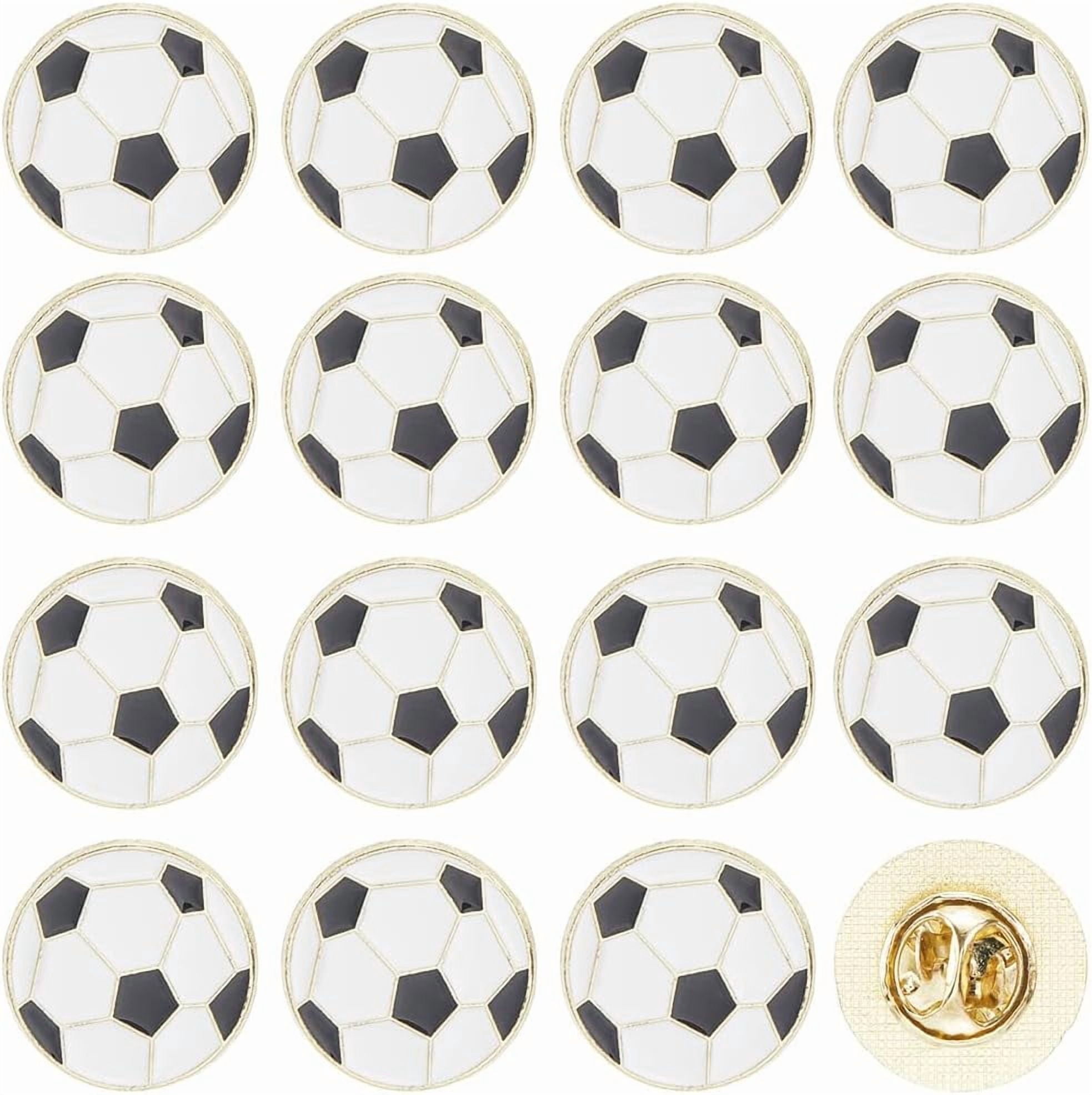1 Box 20Pcs Soccer Ball Pins Bulk Sport Enamel Pins Metal Alloy Black ...