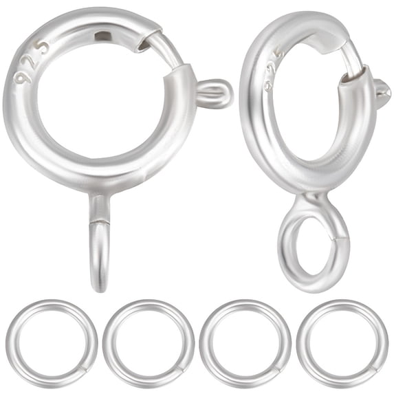 1 Box 20Pcs Spring Ring Clasps 925 Sterling Silver Spring Jewellery ...