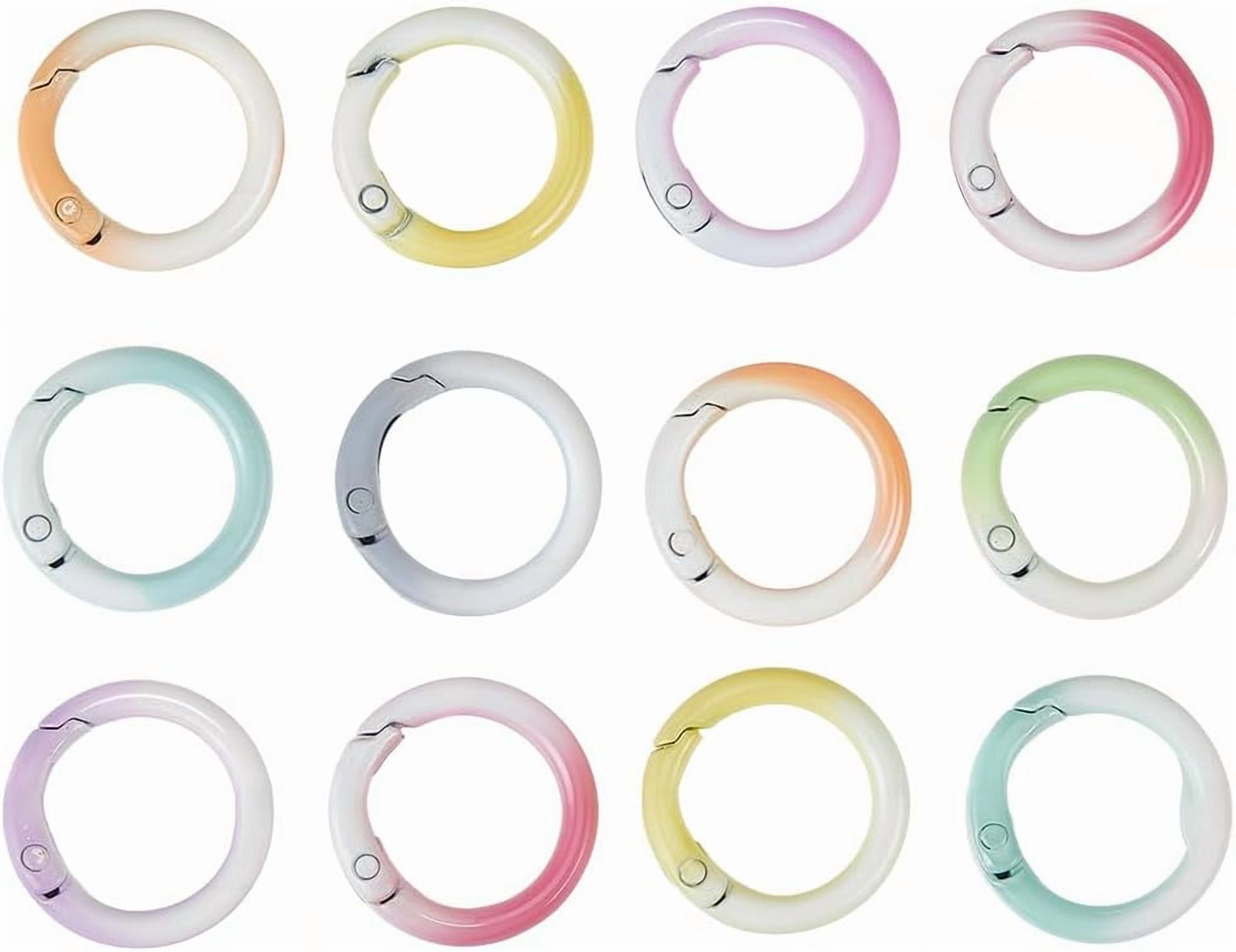 1 Box 20Pcs Spring o Rings Bulk Metal Spring o Rings Round Carabiner ...
