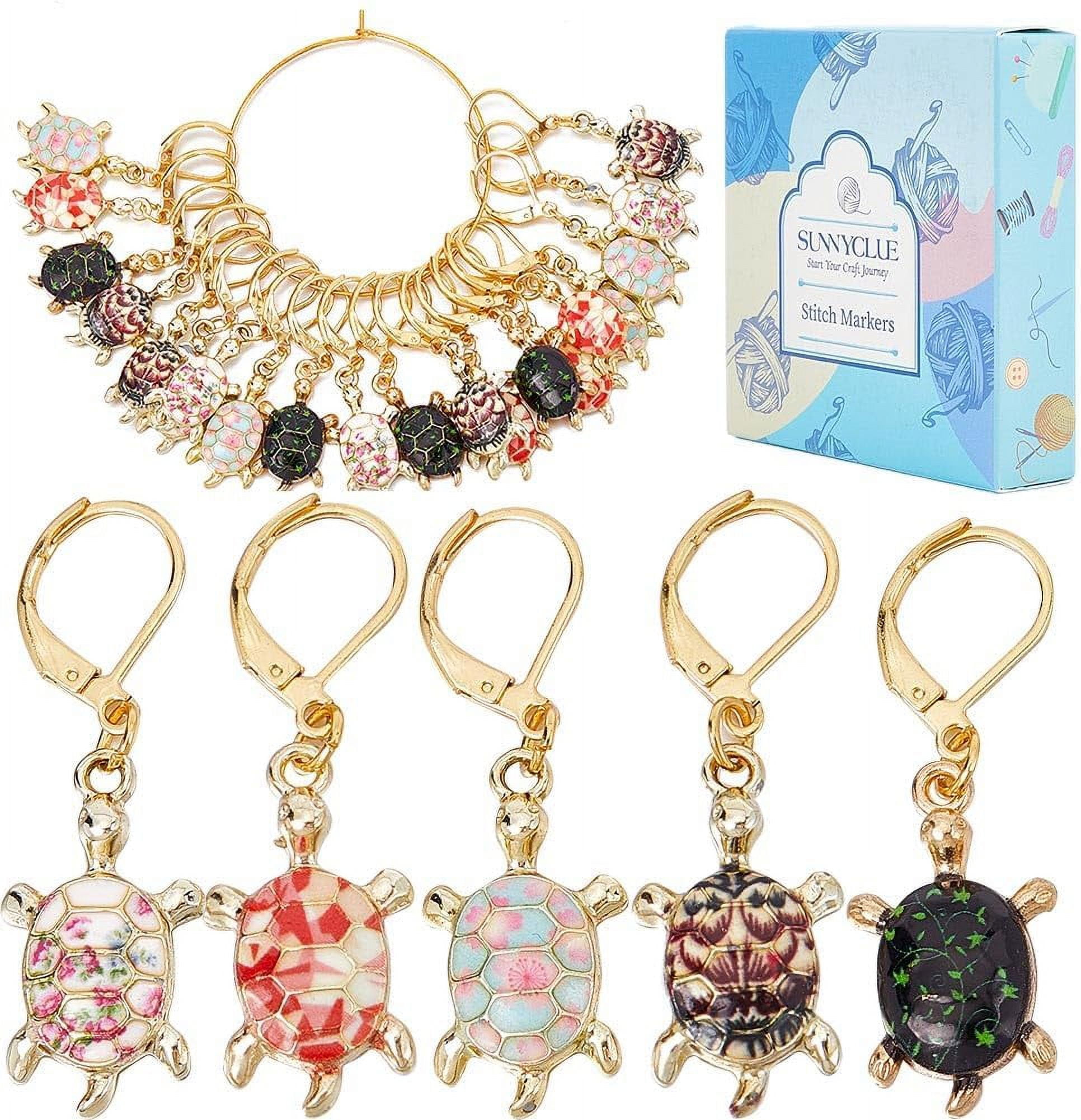 1 Box 20Pcs Stitch Marker Charms Locking Stitch Marker Metal Clip on ...