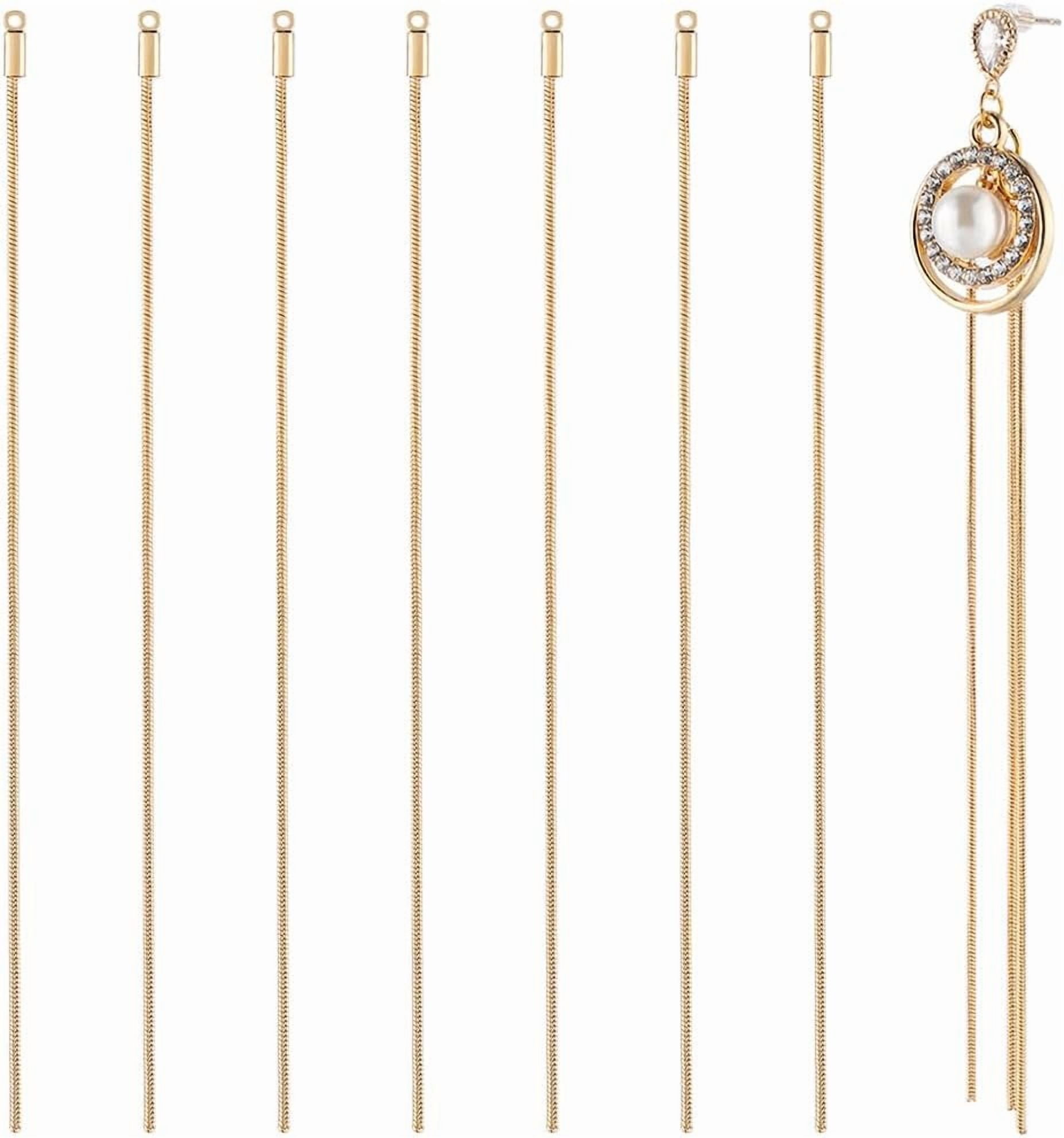 1 Box 20Pcs Tassel Earring Charms Real 18K Gold Plated Brass Long ...