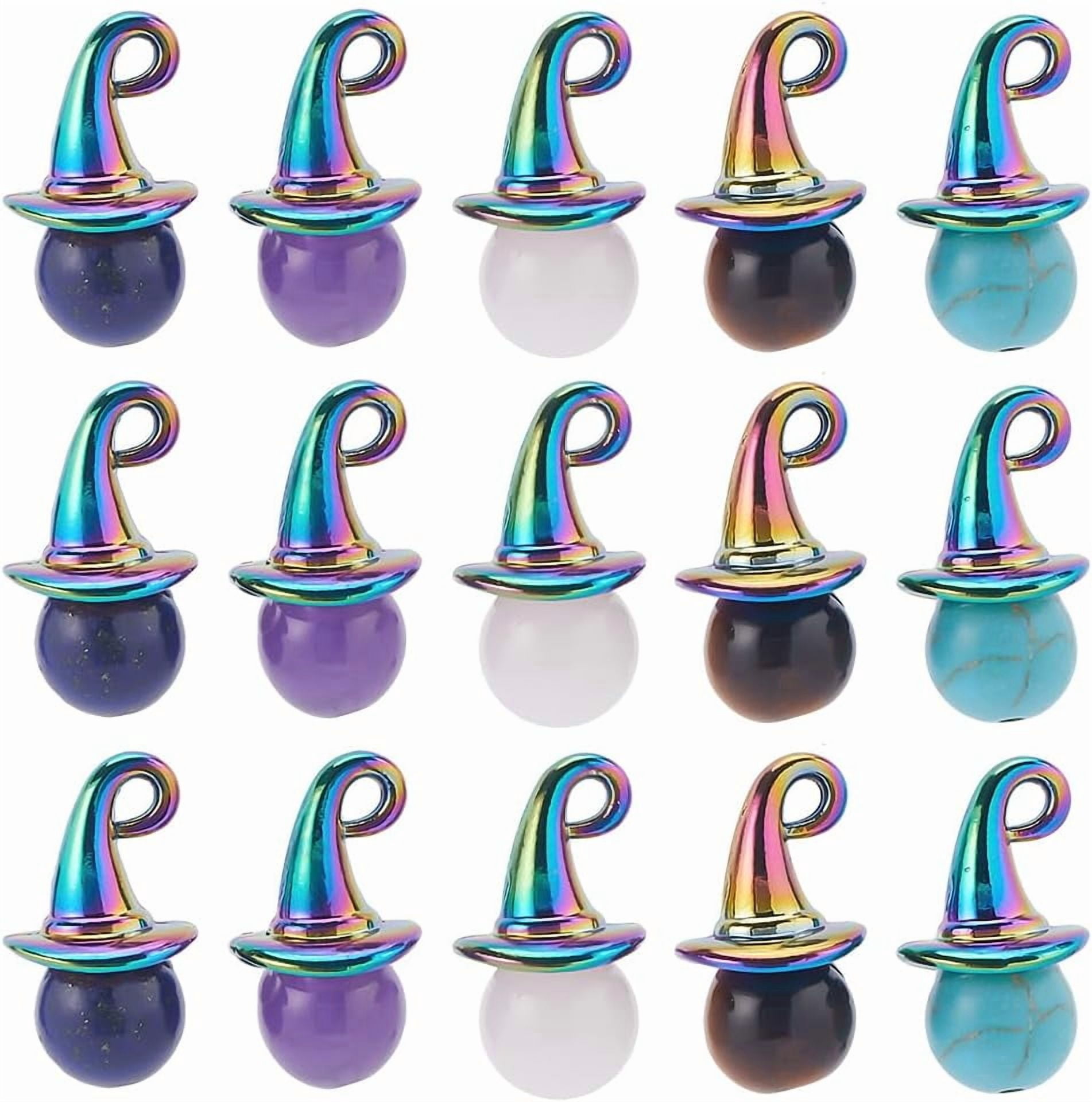 1 Box 20Pcs Wizard Hat Charms Hat Charm Rainbow Color Miniature Hat ...