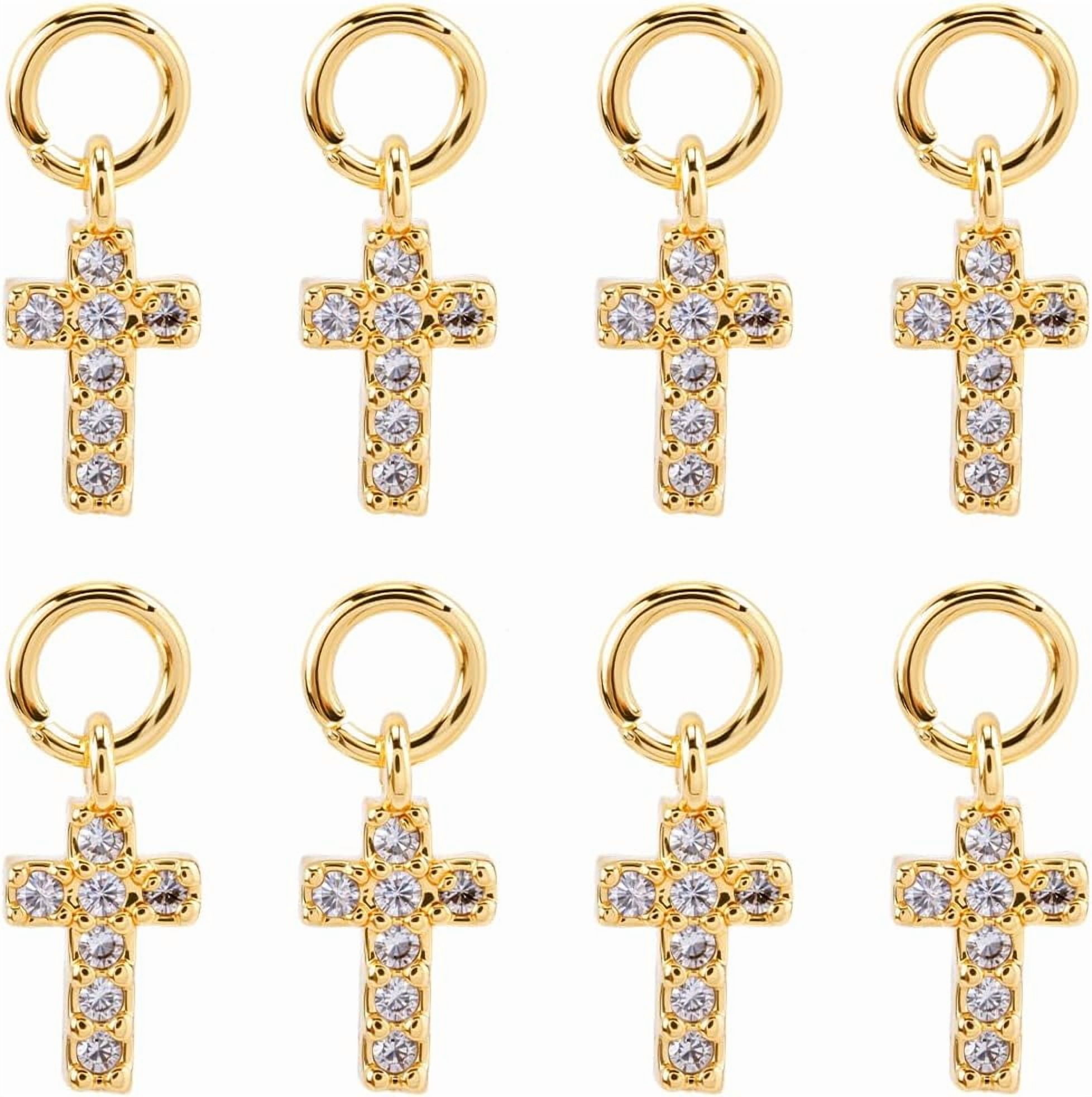 1 Box 20pcs Easter Charm Rhinestone Charm Metal Brass Golden Rosary ...