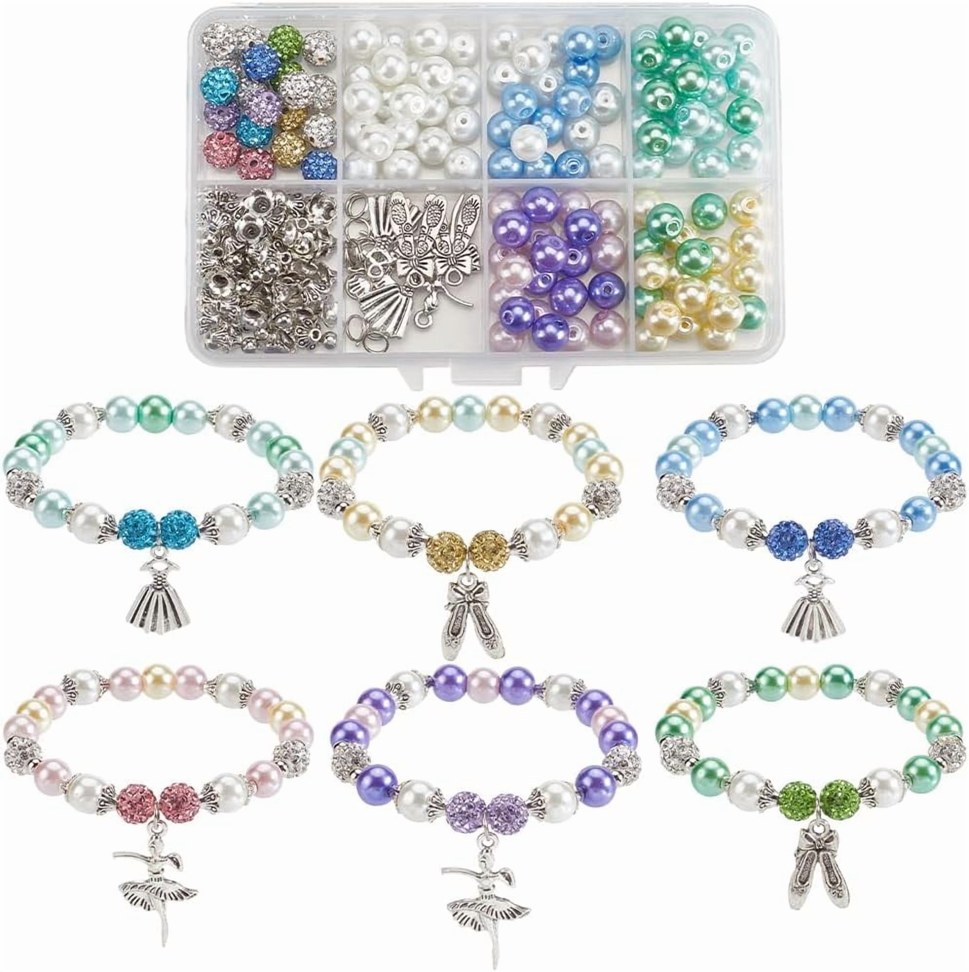 1 Box 236pcs DIY 6 Sets Ball Bracelet Making Kit Dance Charms Bulk ...