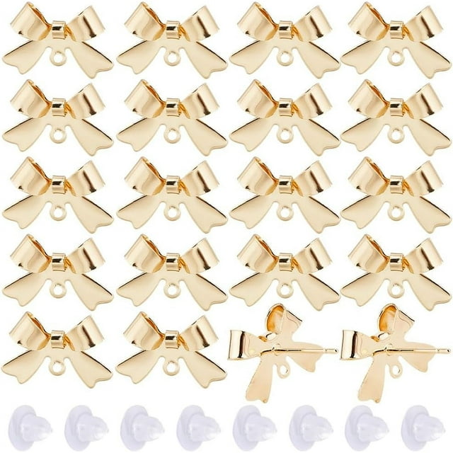 1 Box 24 Sets Real 18K Gold Plated Post Earring Findings Earring Studs ...