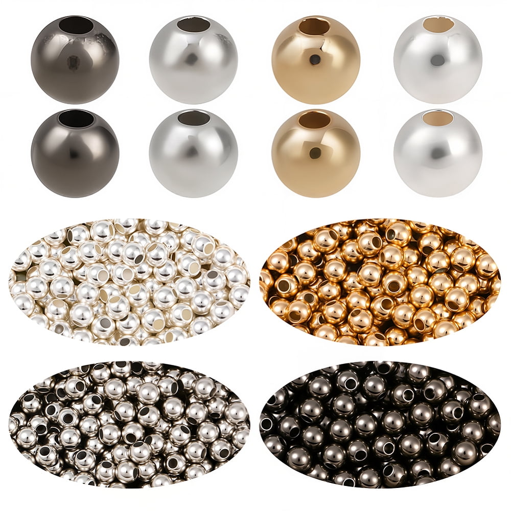 1 Box 2400PCS 5MM Mixed Color Spacers Ball Bead with Holes Spacer ...