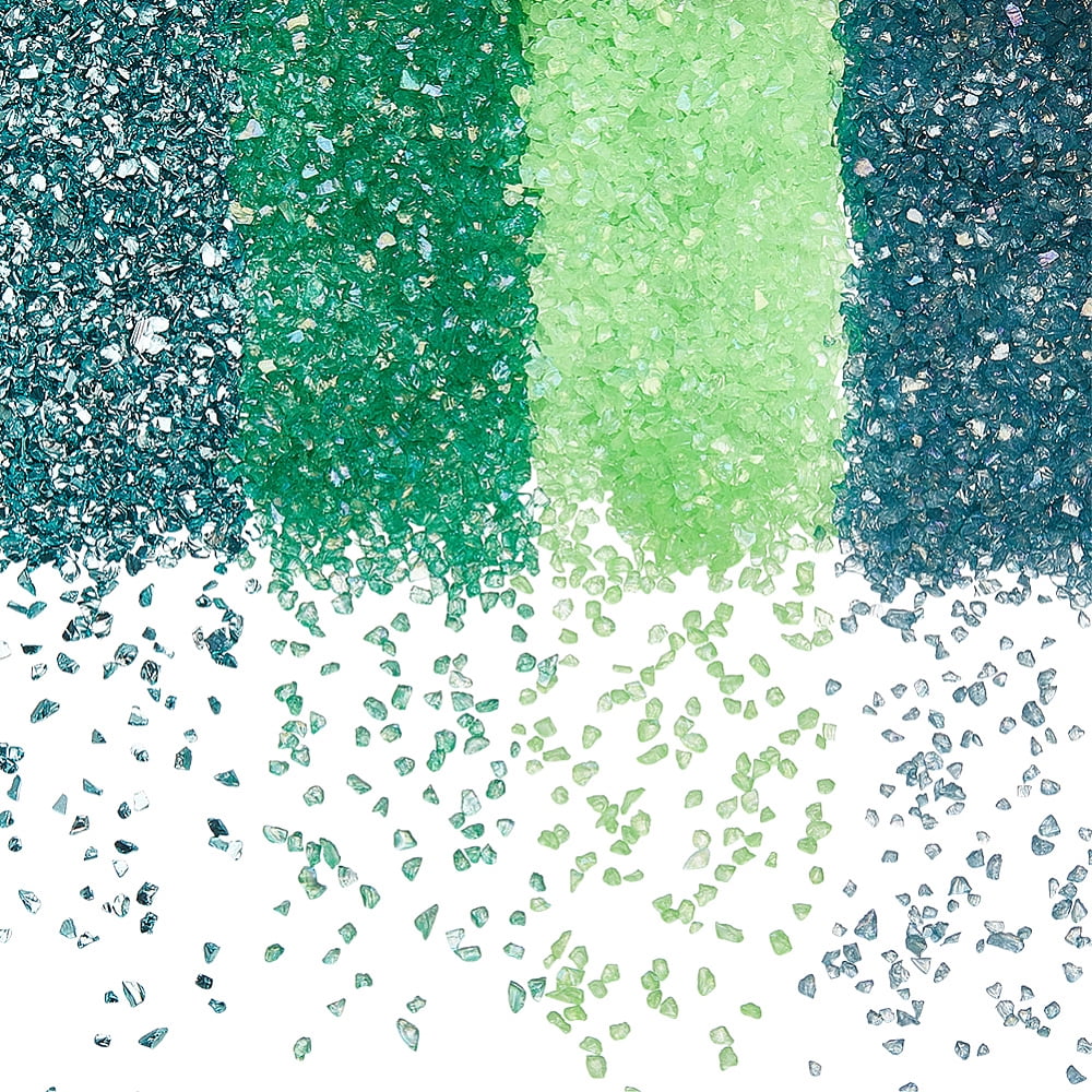 1 Box 240G 4 Colors Green Crushed Glass Broken Pieces Irregular Chunky ...