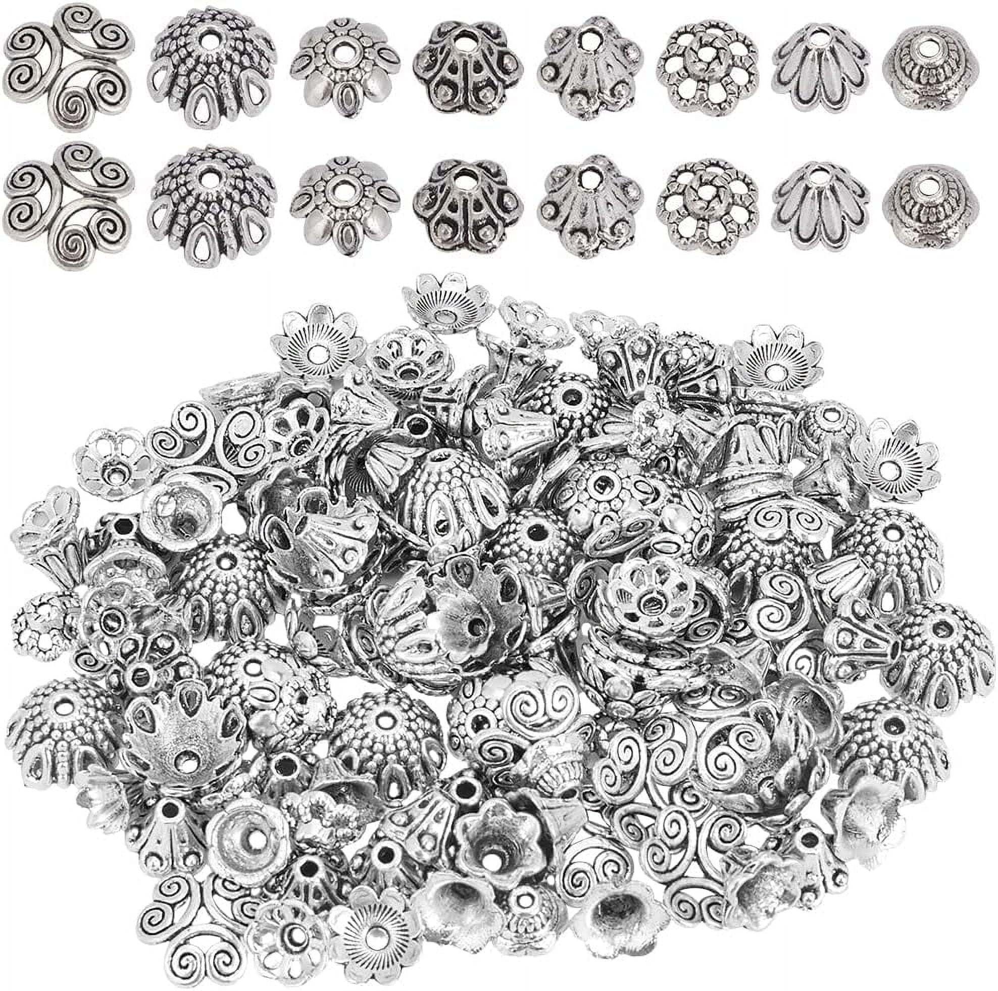 1 Box 240Pcs Flower Bead Caps Spacer Bead End Caps Bulk Alloy Textured ...