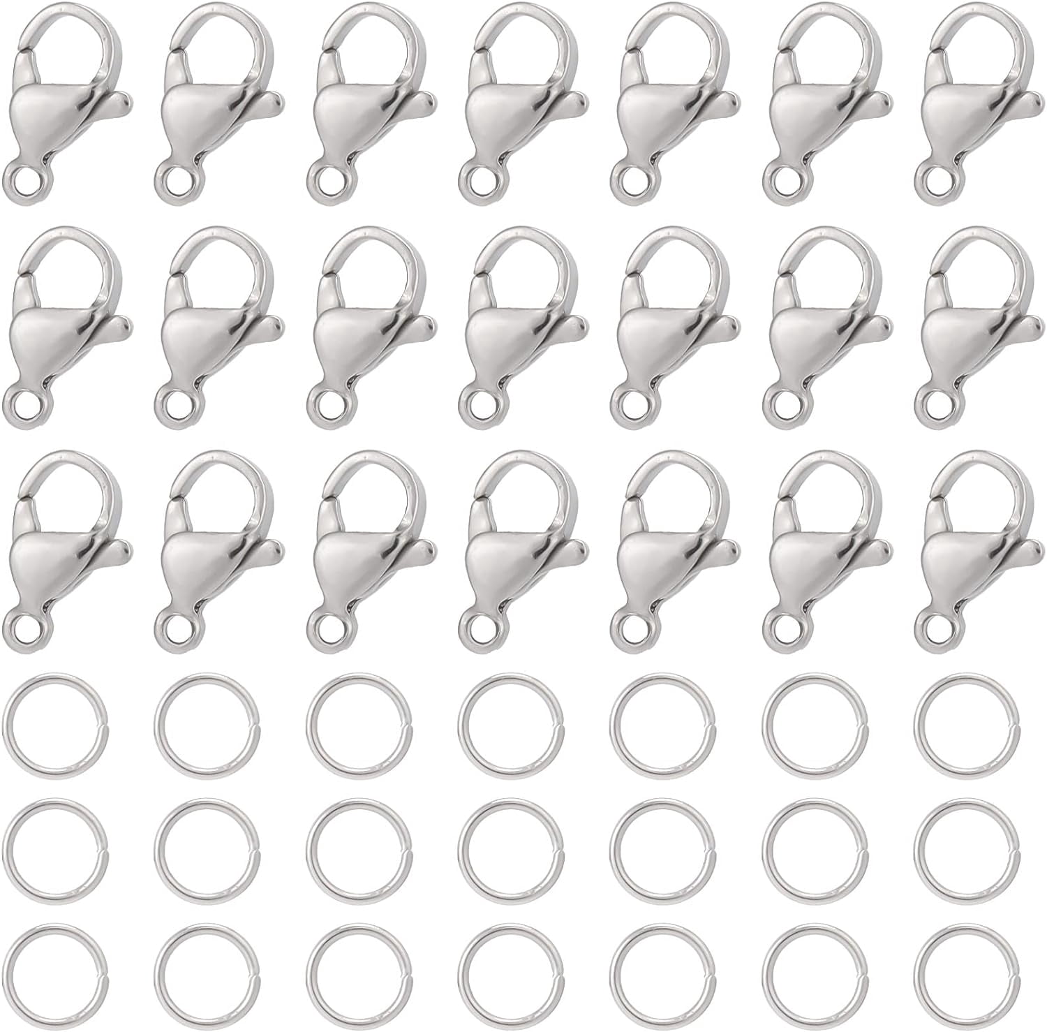 1 Box 240Pcs Lobster Clasps Lobster Clasp Bulk 304 Stainless Steel ...