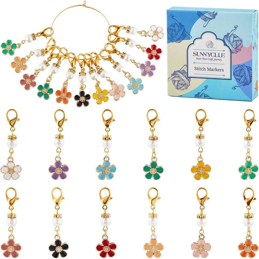 1 Box 24Pcs 12 Colors Stitch Marker Cute Crochet Markers Bulk Pearl ...