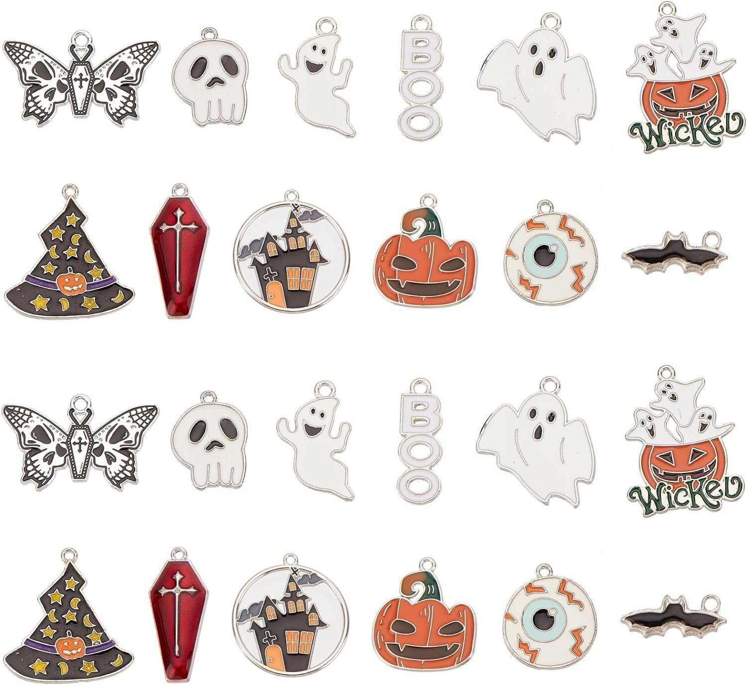 1 Box 24Pcs 12 Styles Charm Charm Bulk Gothic Charm Pumpkin Coffin ...