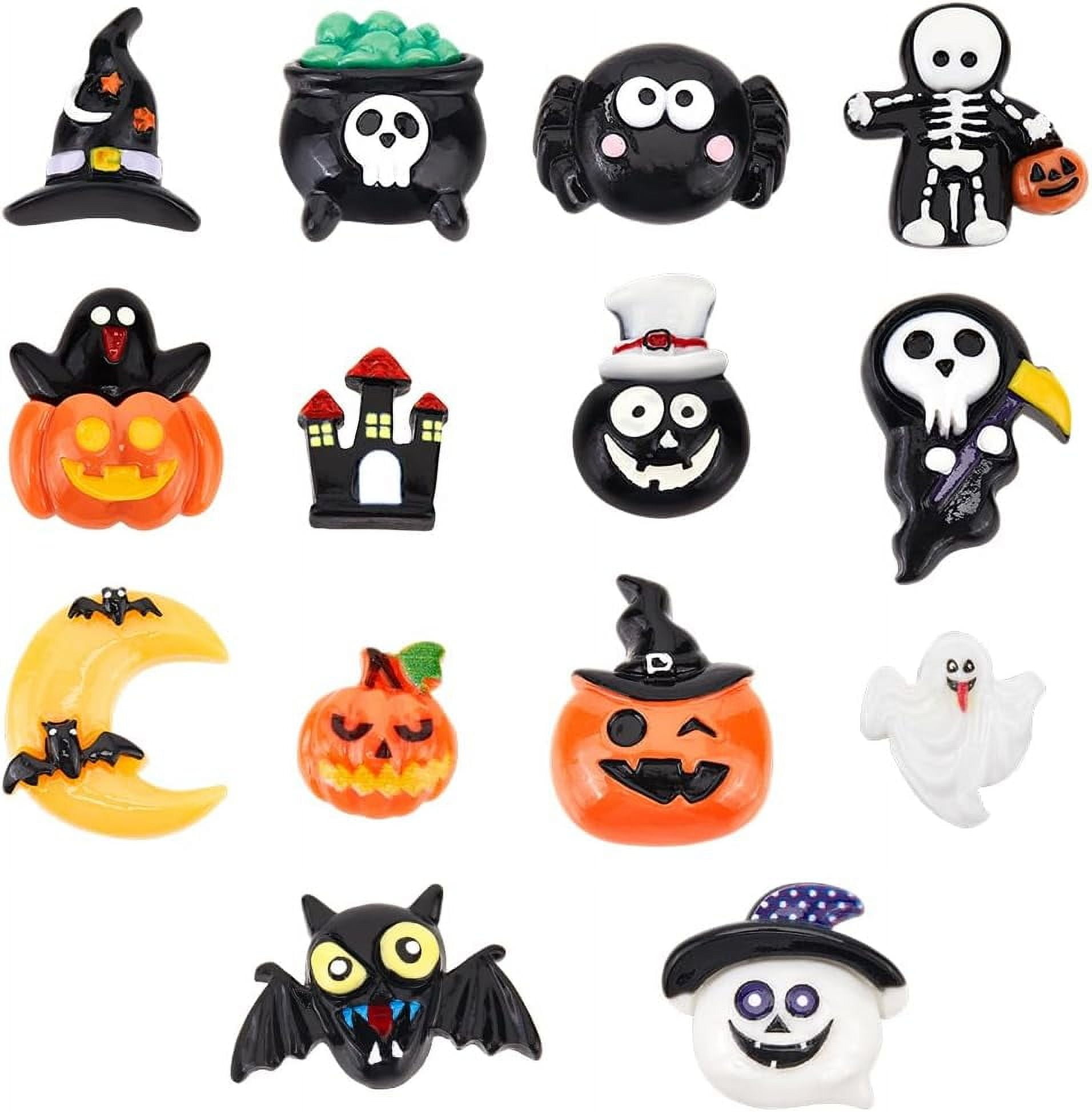 1 Box 24Pcs 14 Styles Flatback Charms Resin Flat Back Craft Colorful ...