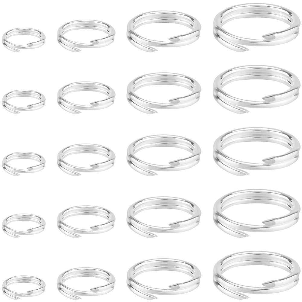 1 Box 24Pcs 4 Sizes 925 Sterling Silver Double Loop Jump Rings Mini ...