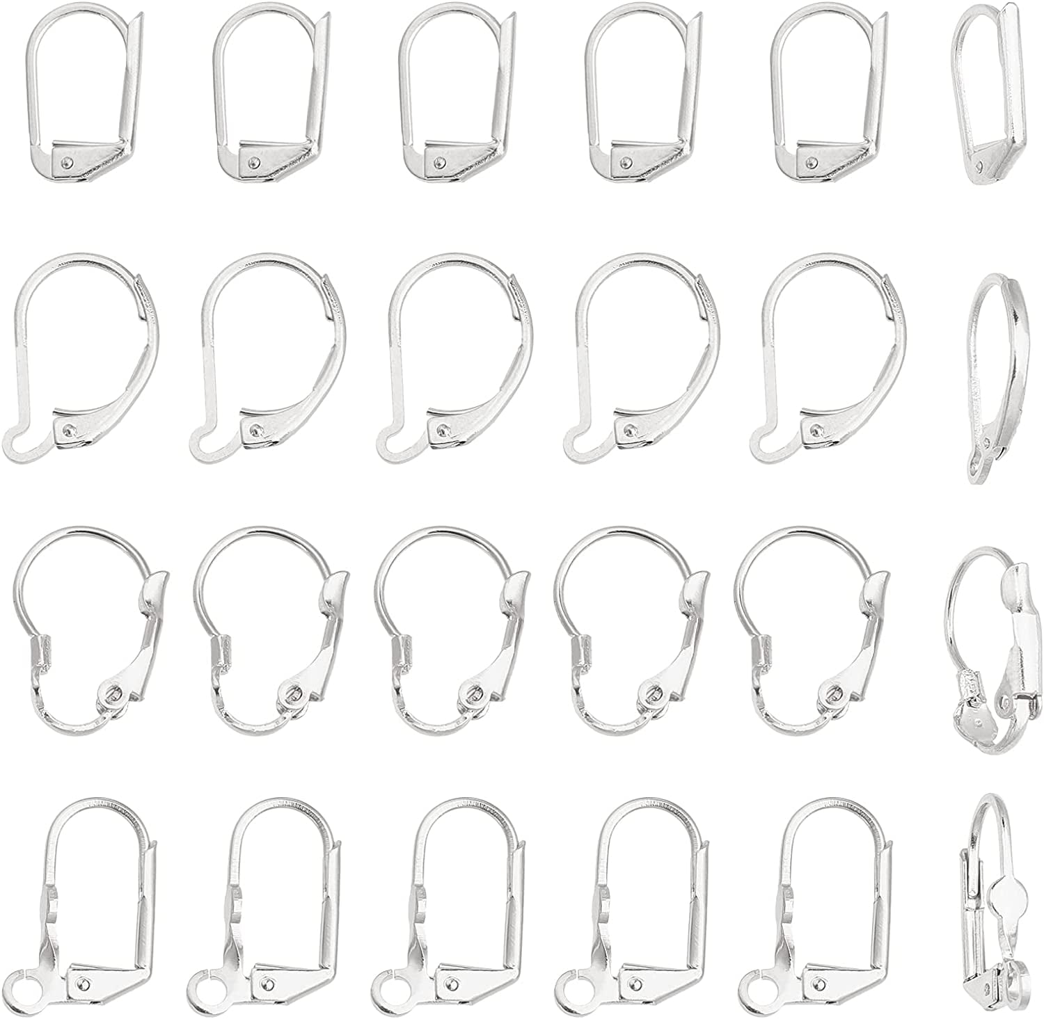 1 Box 24Pcs 4 Styles Leverback Earring Findings Leverback French Ear ...
