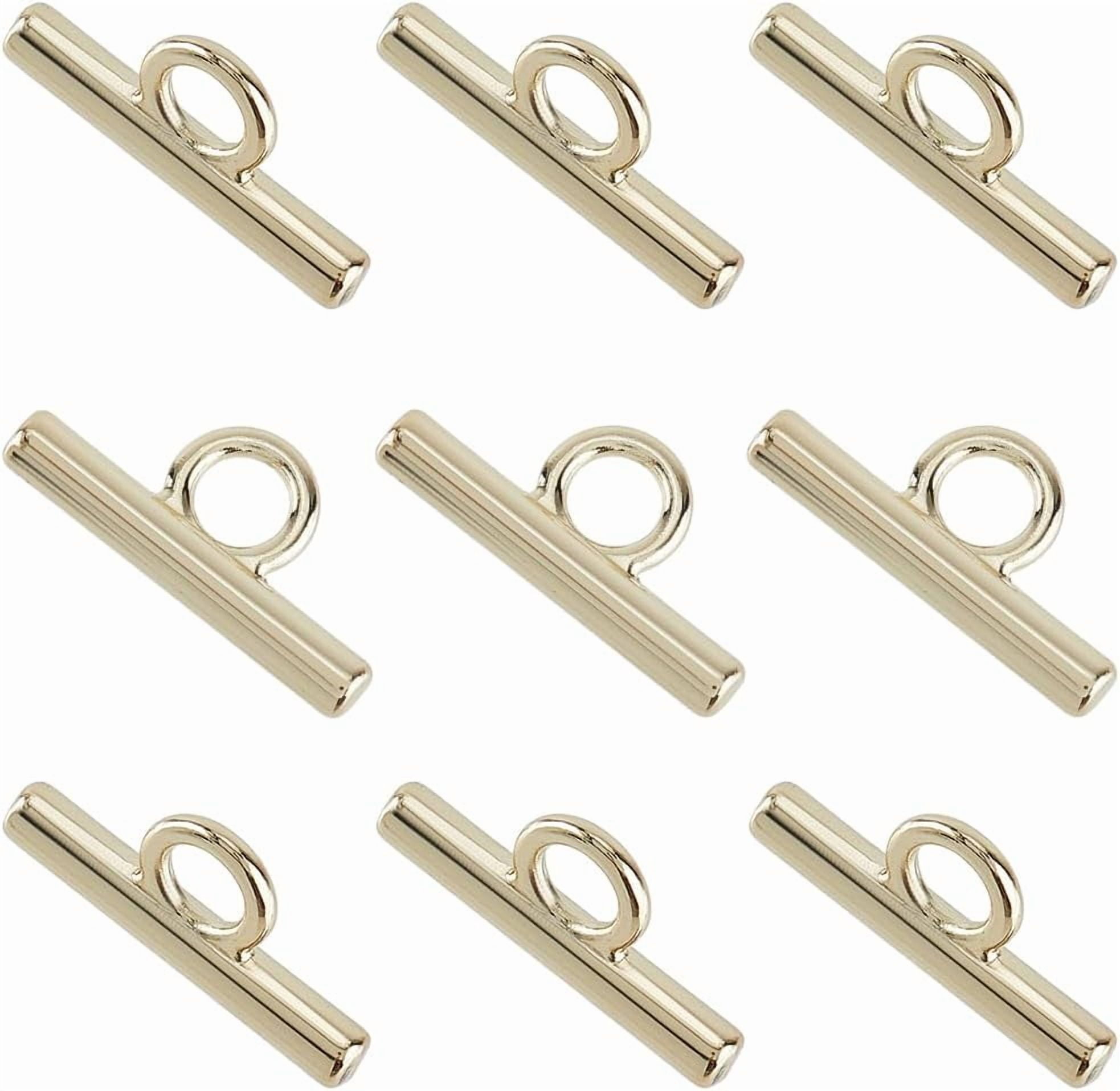 1 Box 24Pcs Gold Toggle Clasp T Bar Connector Metal Alloy Round ...