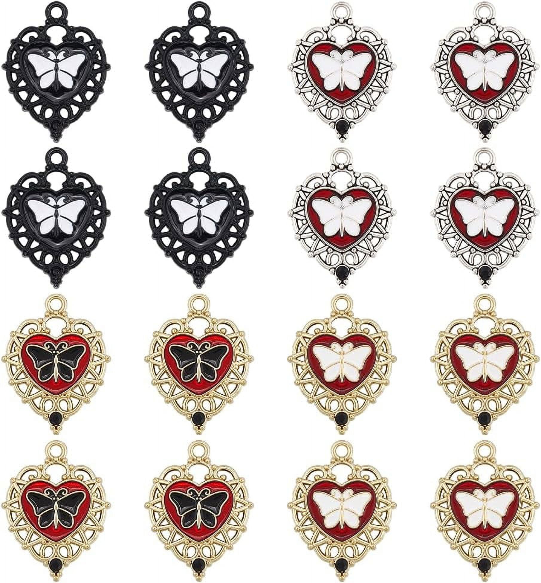 1 Box 24Pcs Gothic Butterfly Charms Butterfly Enamel Charms Butterfly ...