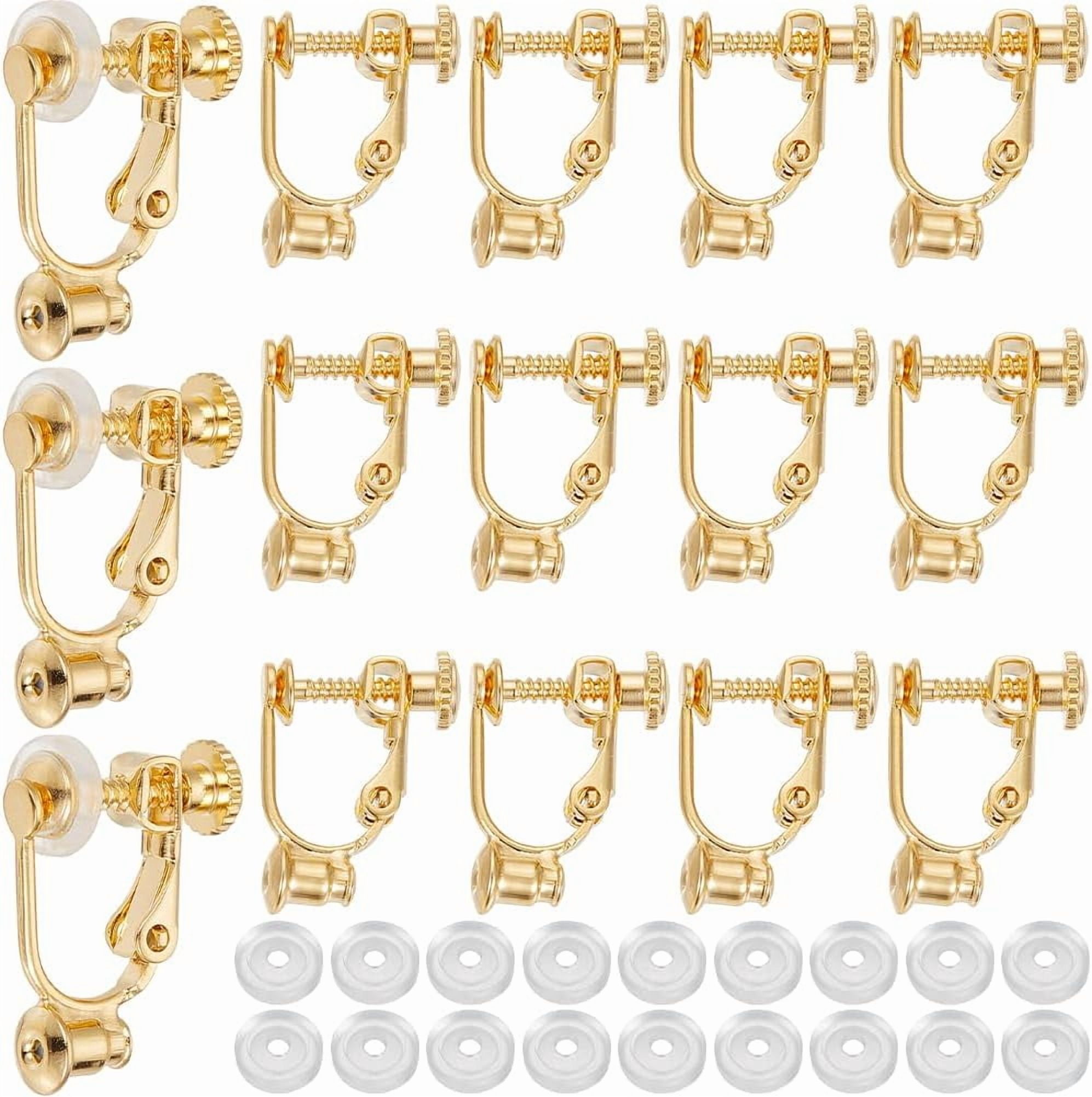 1 Box 24Pcs Real 18K Gold Plated Screw Back Earring Converter Clip on ...