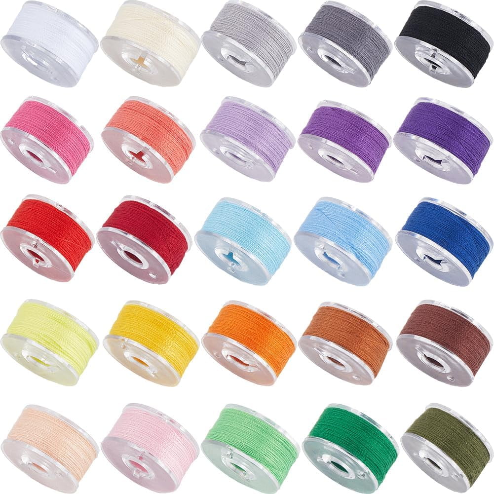 1 Box 25 Colors Sewing Thread bobbins Sewing Threads Bobbin with Clear ...
