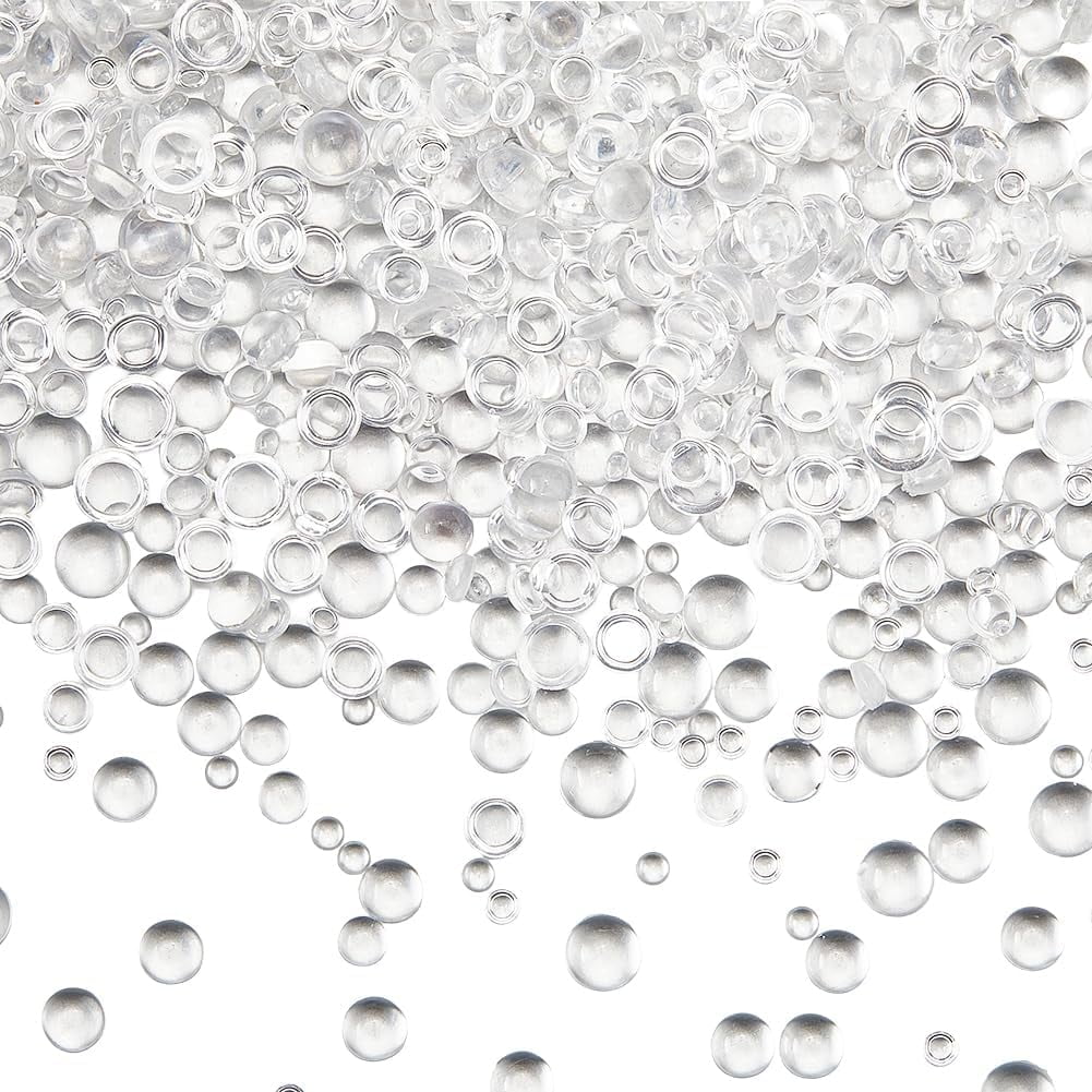 1 Box 2500pcs 4 Styles Craft Pearls Flat Back Flat Back Resin Pearls ...