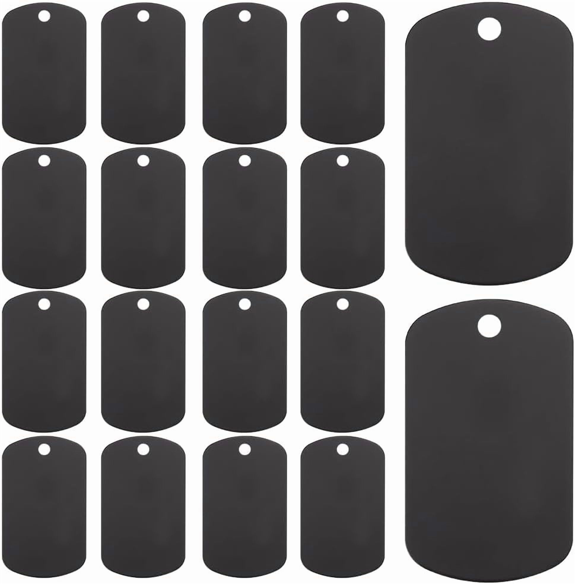 1 Box 25Pcs Aluminum Engraving Blanks Black Blank Charms Small Pet ...