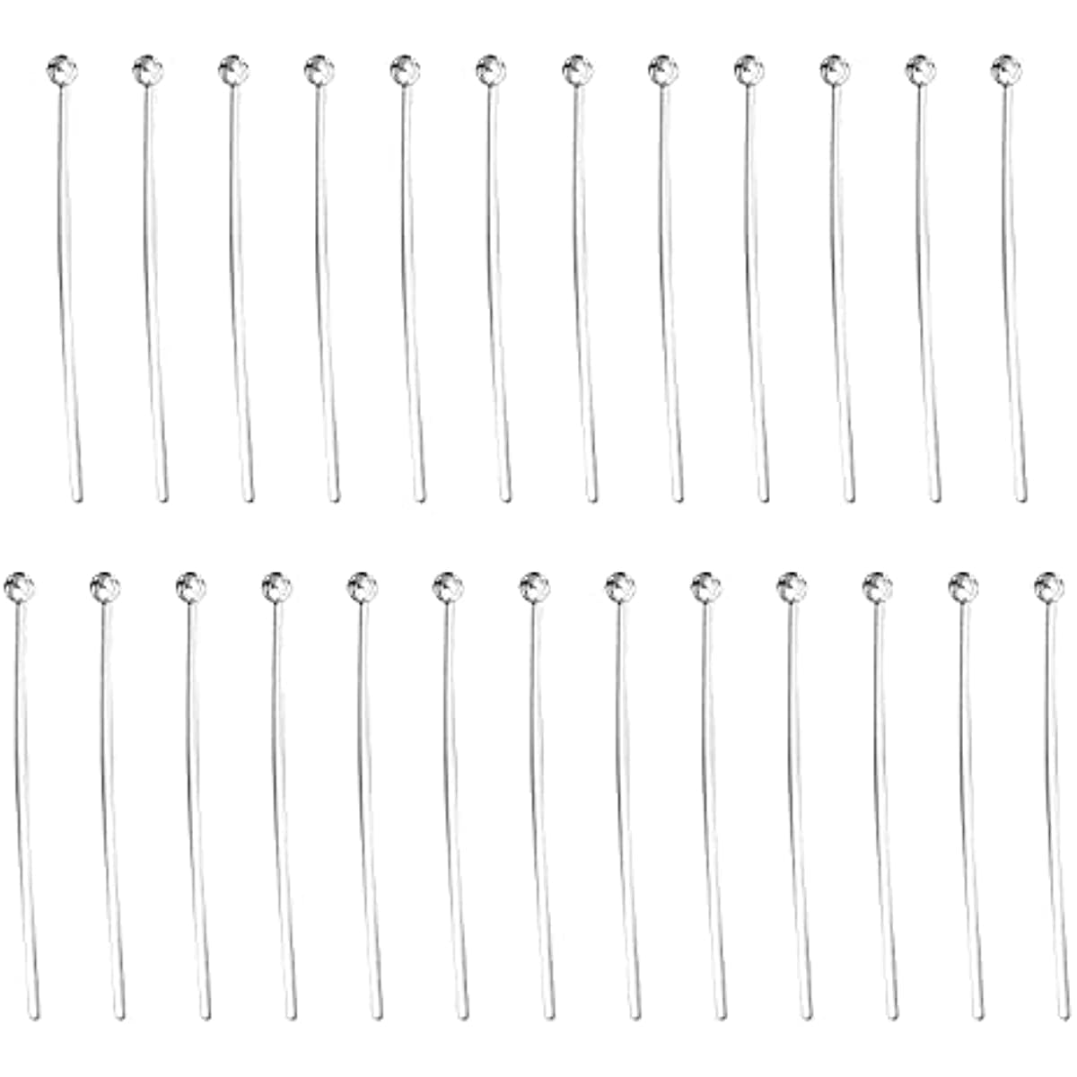 1 Box 25Pcs Sterling Silver Flat Head Pins 2cm Flat Head Pins for DIY ...