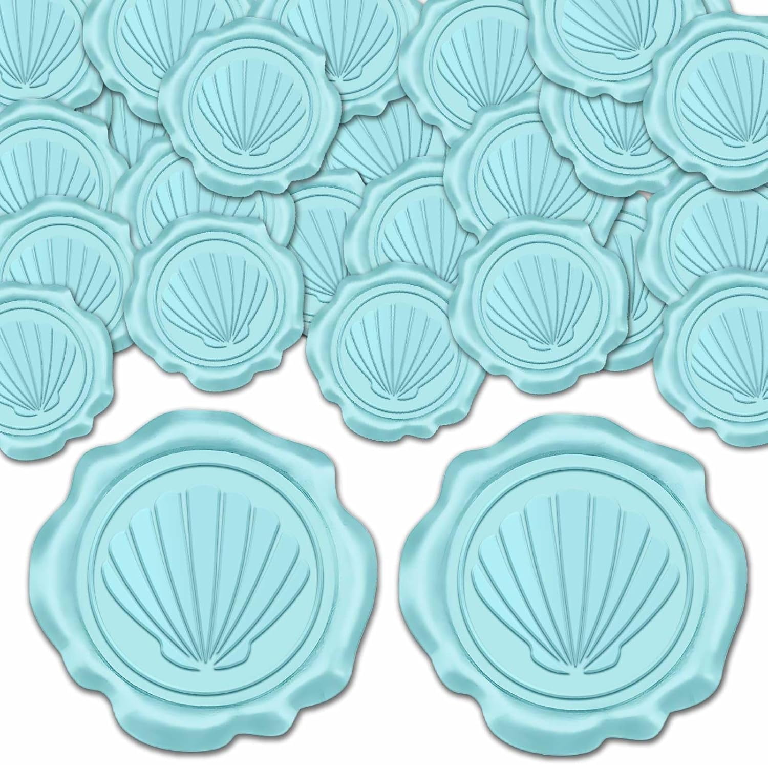1 Box 25pcs Seashell Wax Stamp Stickers Sea Shell Sealing Stickers ...